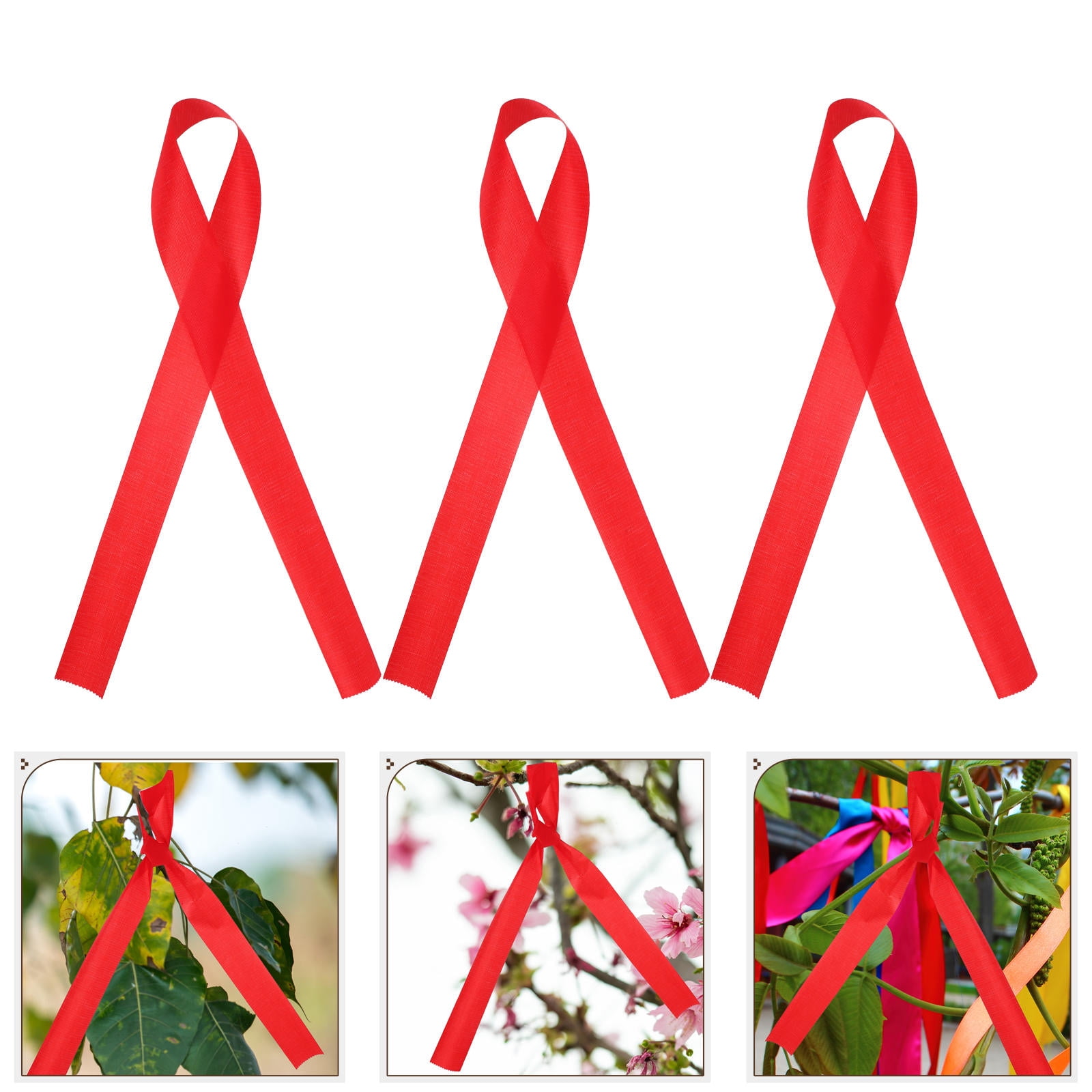 BESTYASH 100 Pcs Red Satin Fabric Ribbon Thick Silky Wishing Ribbons ...