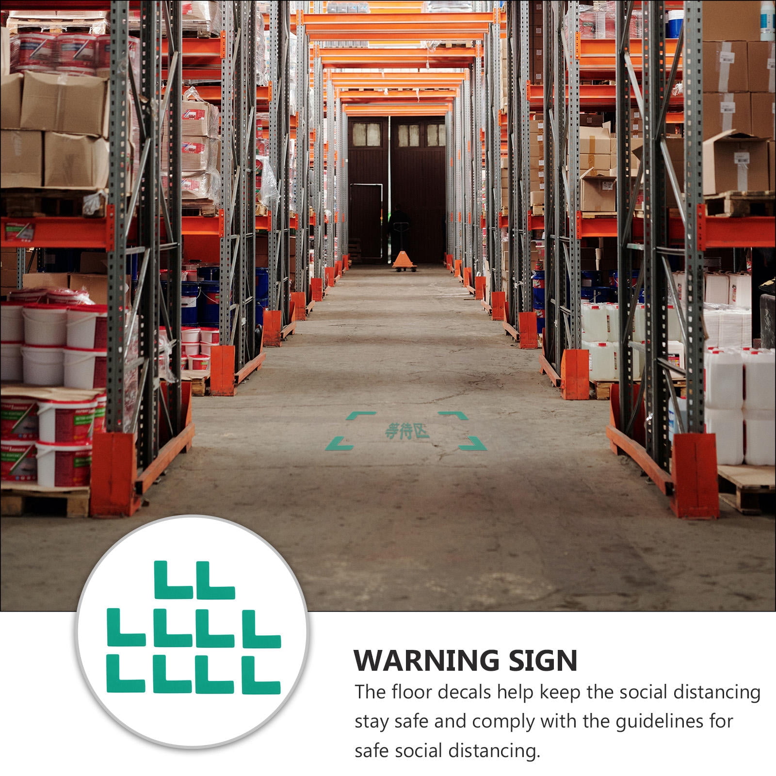 BESTYASH 100Pcs Warning Sign Sticker Green Caution Sign for Outdoor Use ...