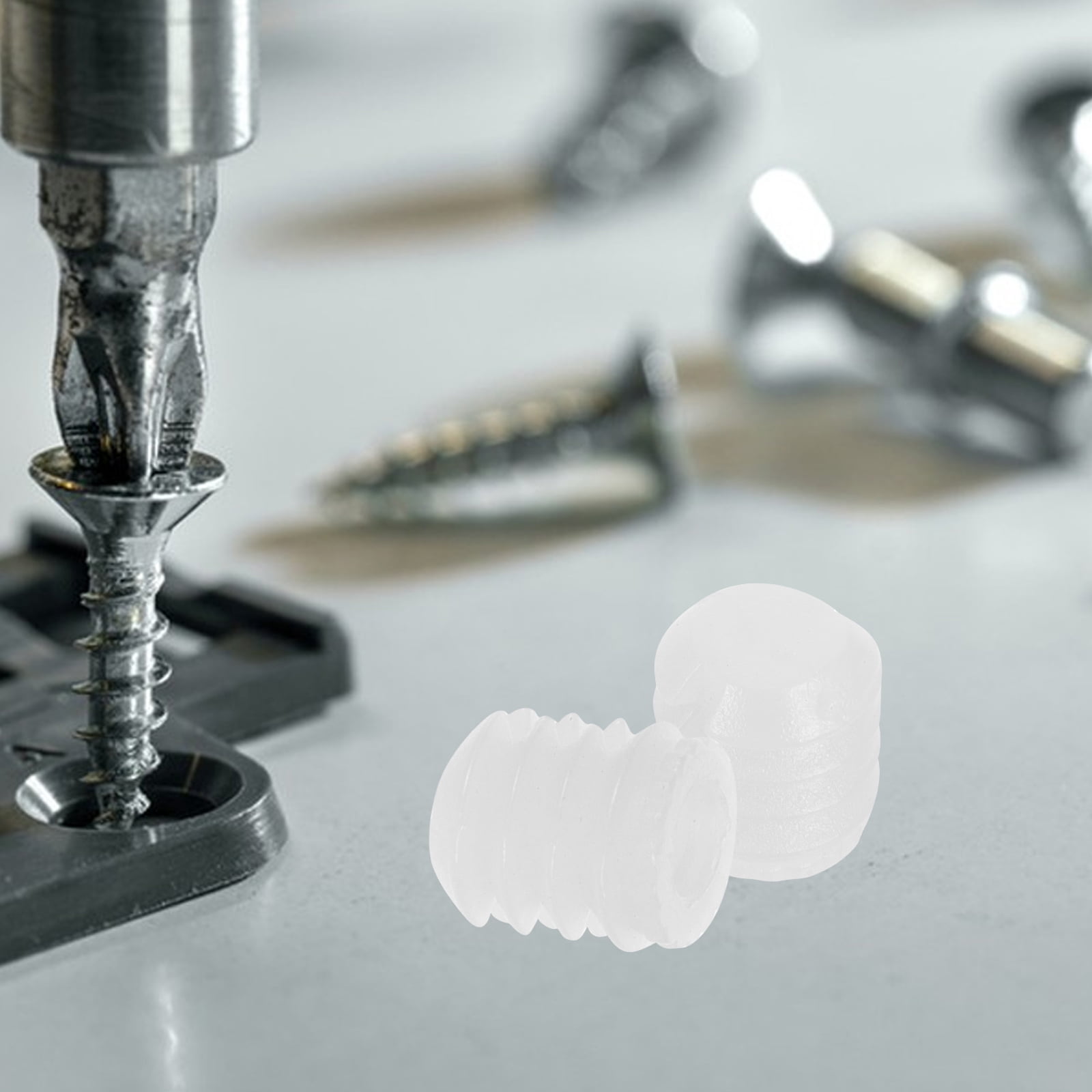 BESTYASH 100Pcs White Plastic Cabinet Hinge Screw Inserts for Home Use ...
