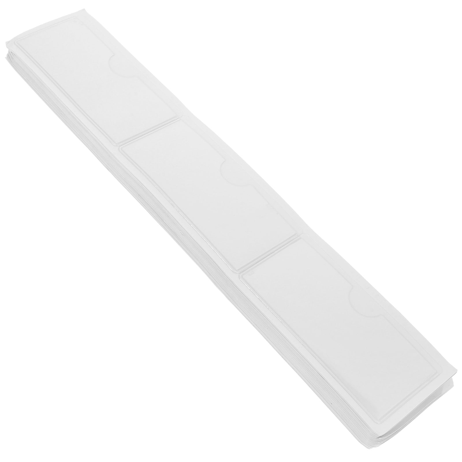BESTYASH 100Pcs White Plastic Clear Adhesive Card Holders Self Adhesive ...