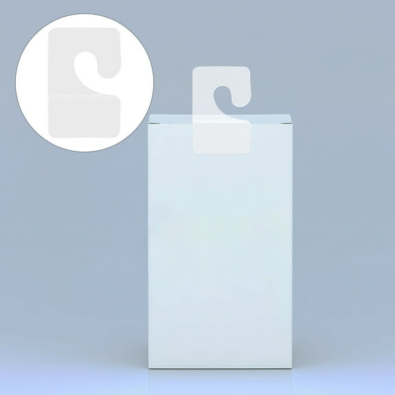 BESTYASH 100pcs Adhesive Hang Tabs PVC Clear Hanging Display for ...