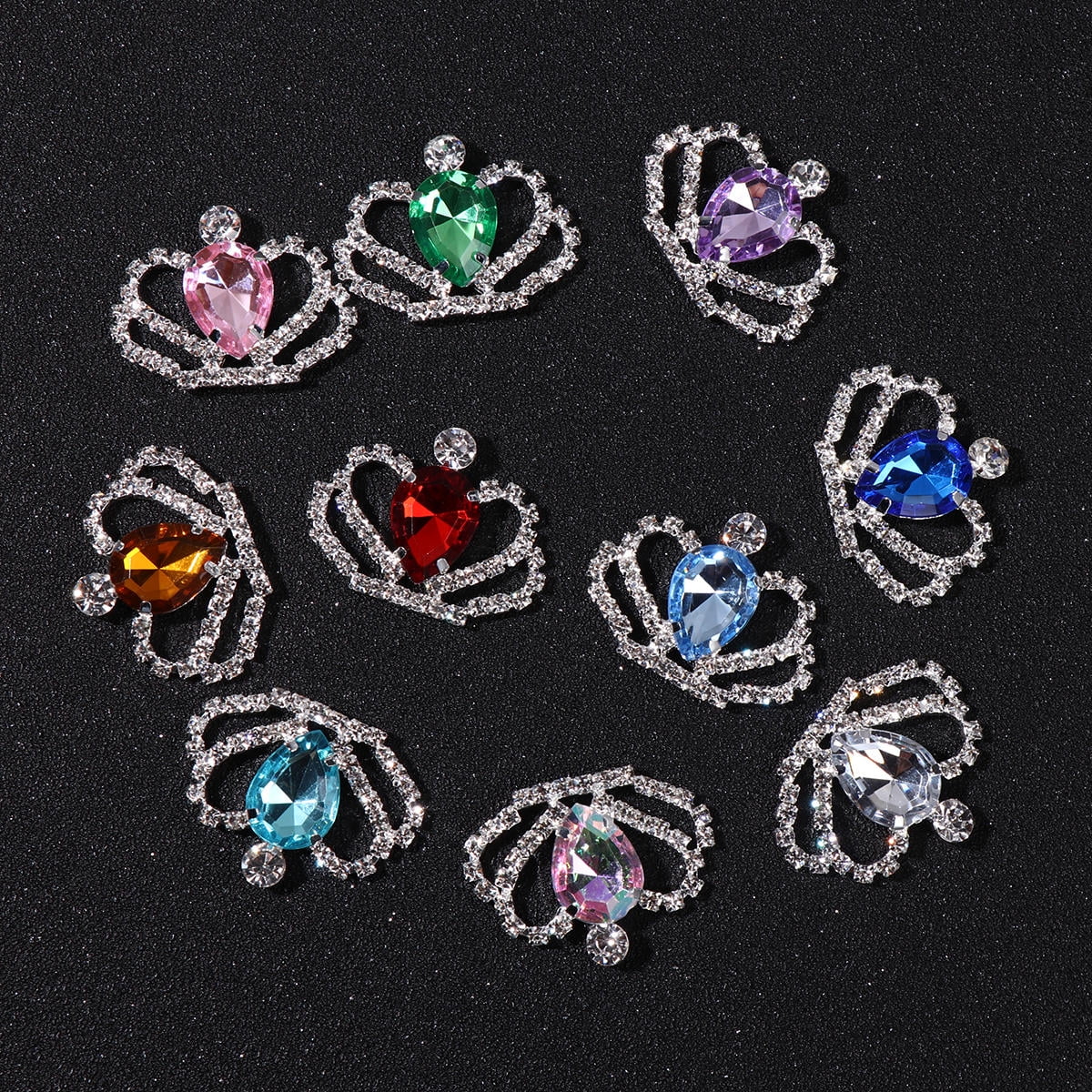 BESTYASH 10Pcs Alloy Jewelry Accessory Durable Crystal Crown DIY ...