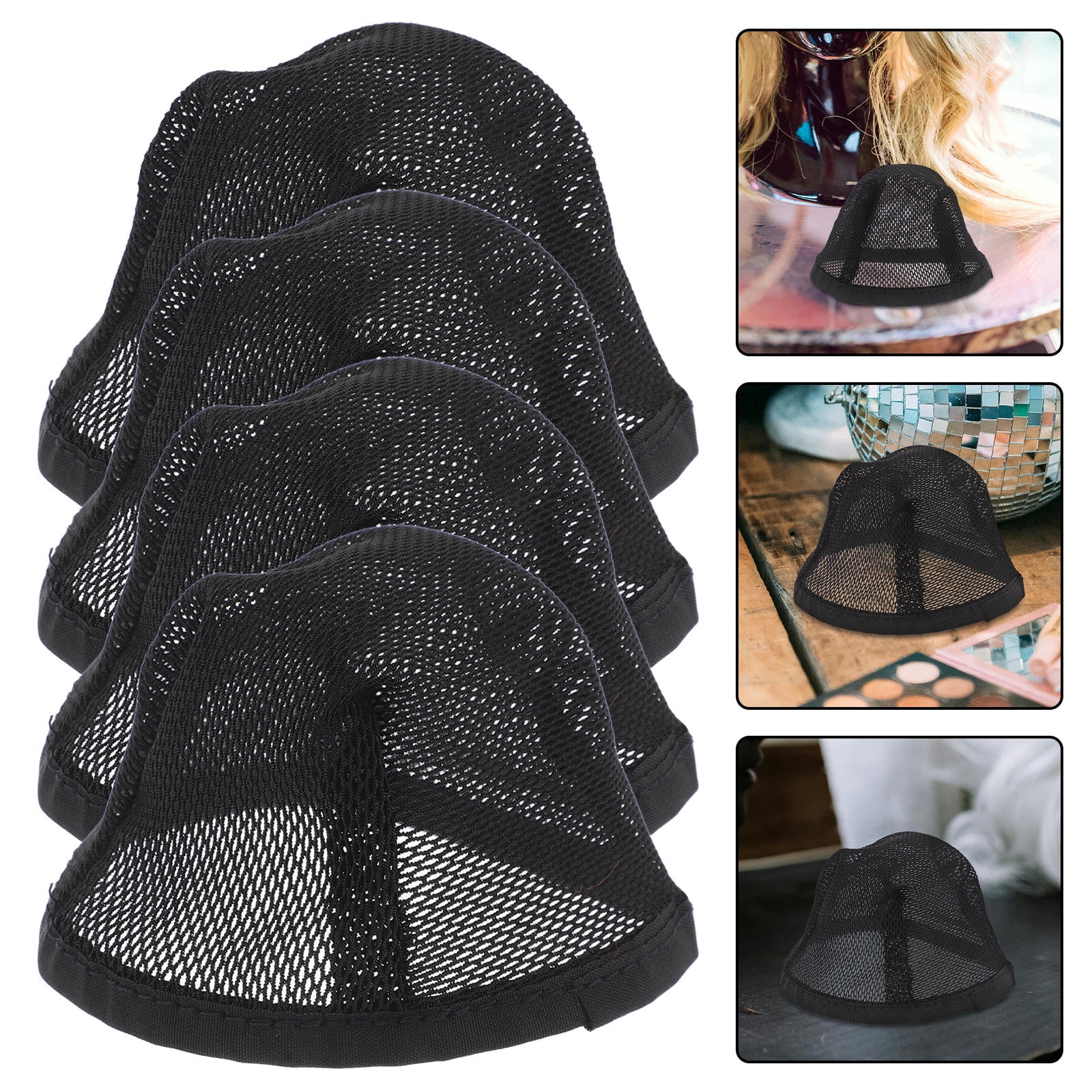 BESTYASH 10Pcs Black Mesh Crochet Hair Net Cap Easy to Use Hair ...