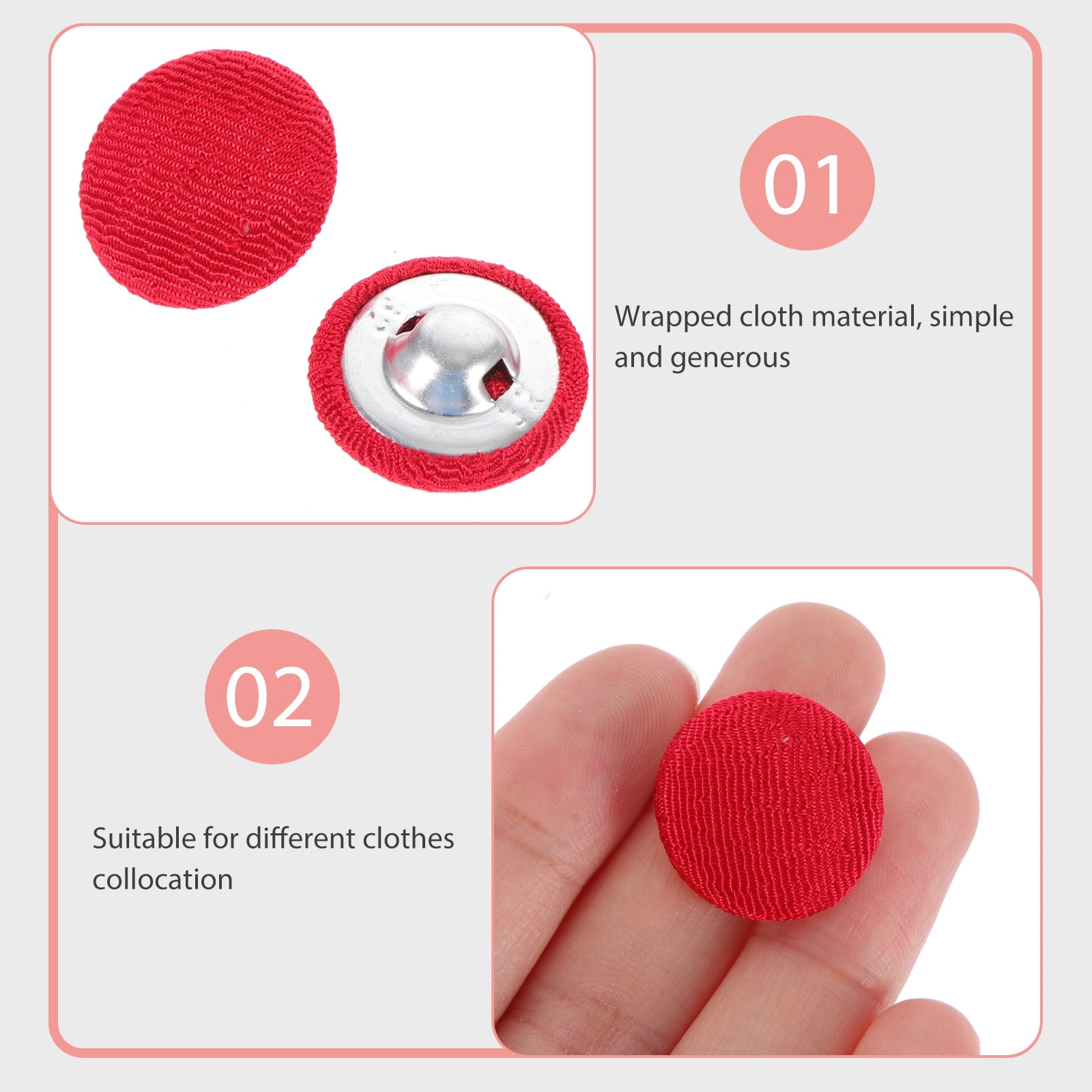 BESTYASH 10Pcs Durable Red Sewing Buttons for DIY Jackets Clothes and ...
