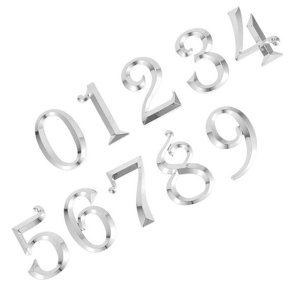 BESTYASH 10Pcs Electroplated Silver Adhesive Door Numbers for Mailbox ...