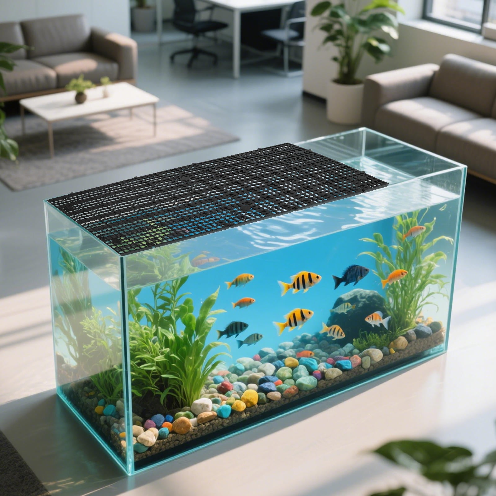 BESTYASH 10Pcs Fish Tank Isolation Board Black Plastic Mesh Panel for ...
