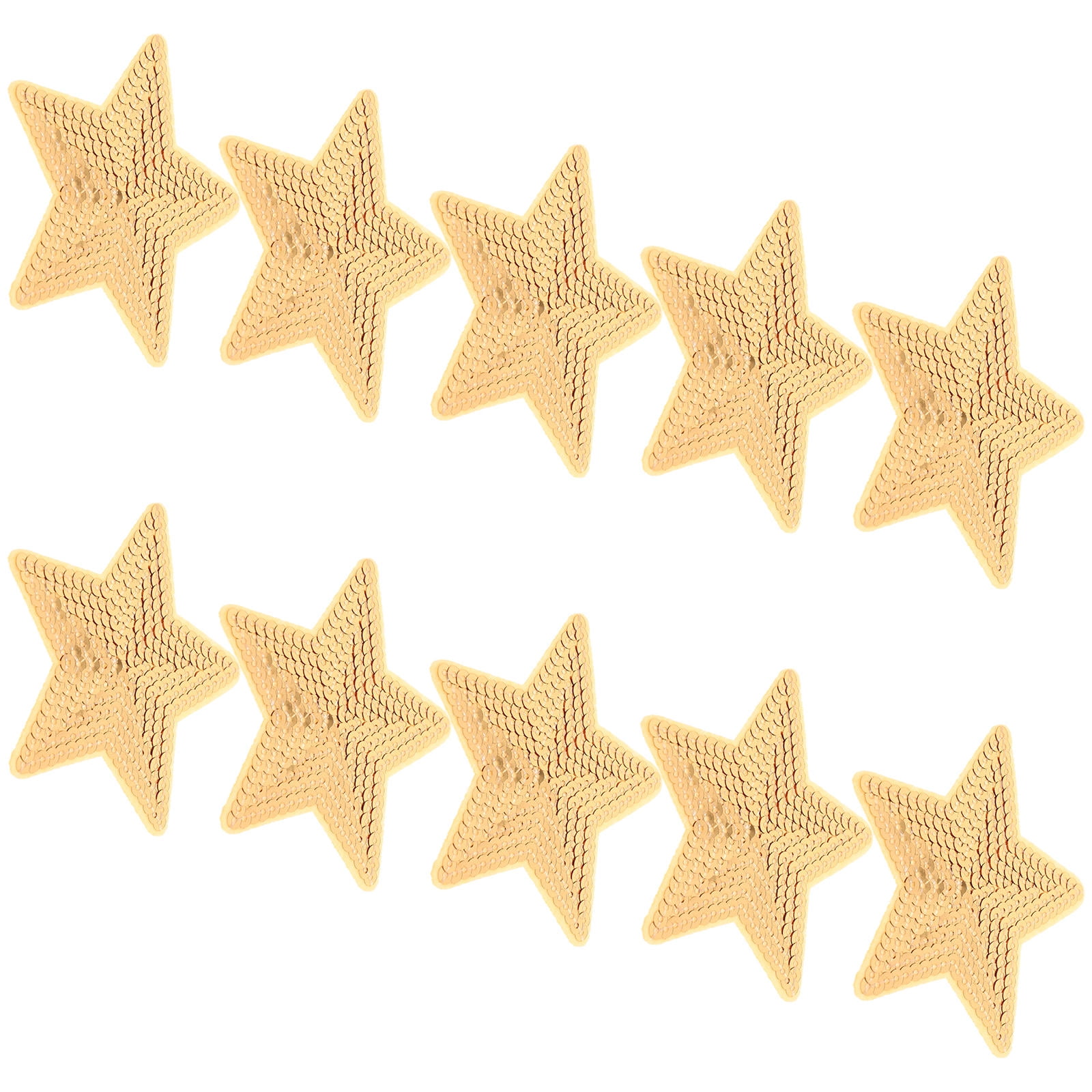 BESTYASH 10Pcs Golden Embroidery Patches Star Shape for Denim Jackets ...