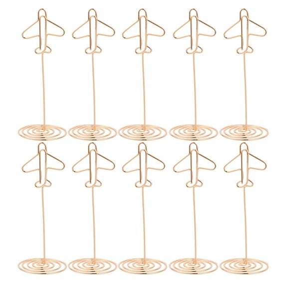 BESTYASH 10Pcs Airplane Design Photo Holders Clips Stand Metal Rose ...