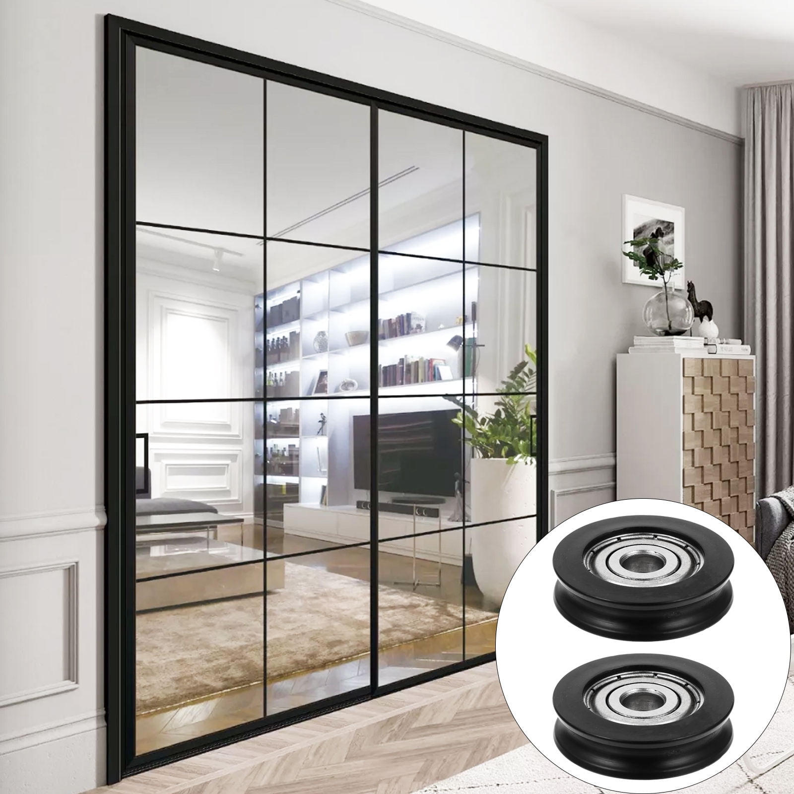 BESTYASH 10Pcs Nylon Window Pulleys Door Rollers with U Groove Guide ...