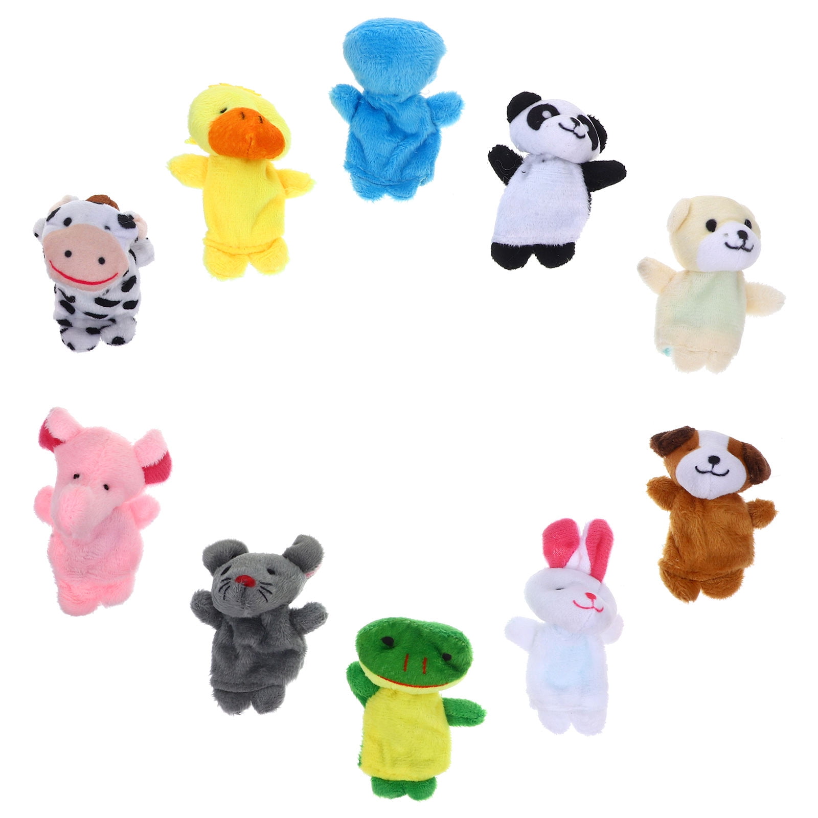 BESTYASH 10Pcs Plush Animal Finger Puppets Assorted Colors Soft Fabric ...