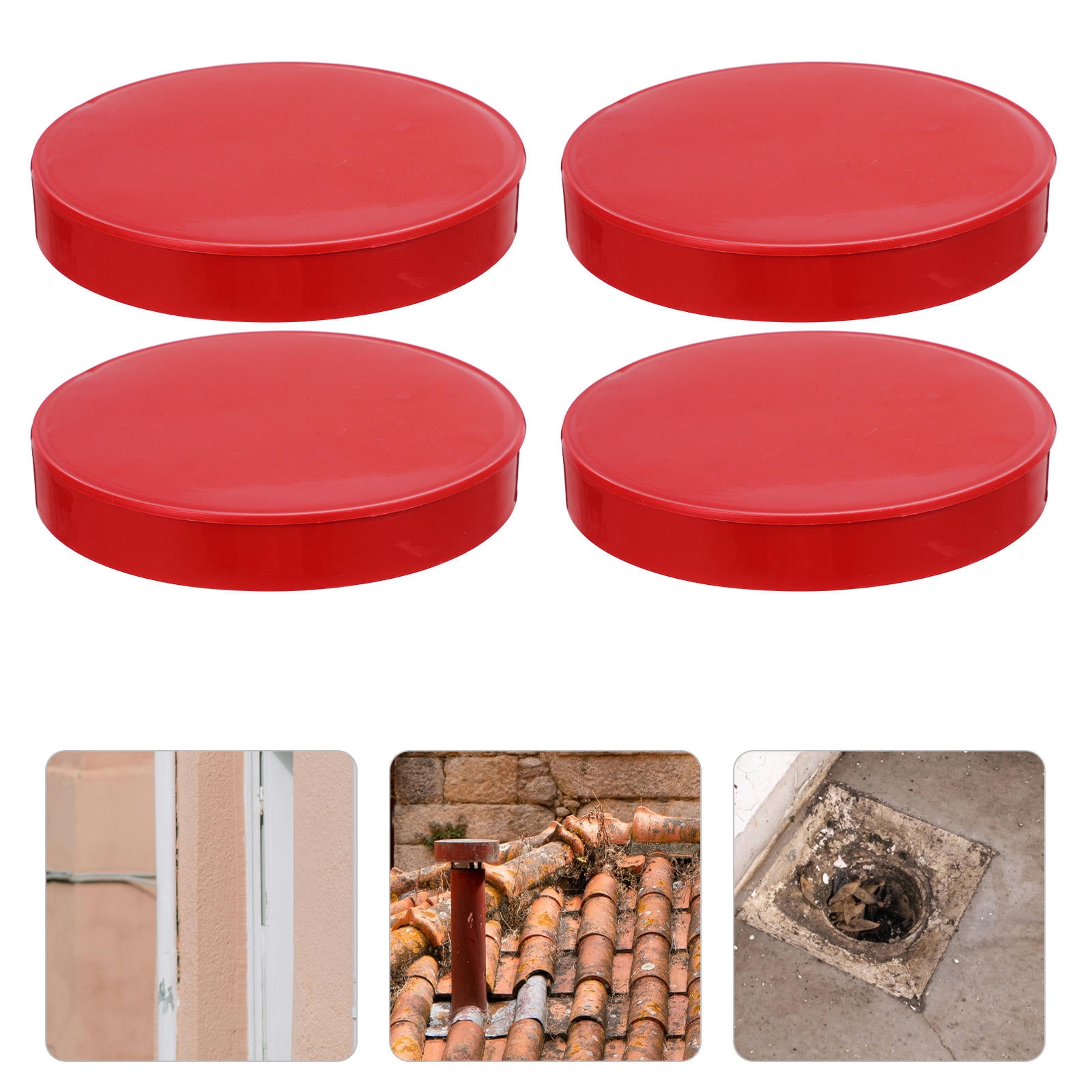 BESTYASH 10Pcs Red PVC Pipes End Plugs Water Dust Resistant Pipe Caps ...