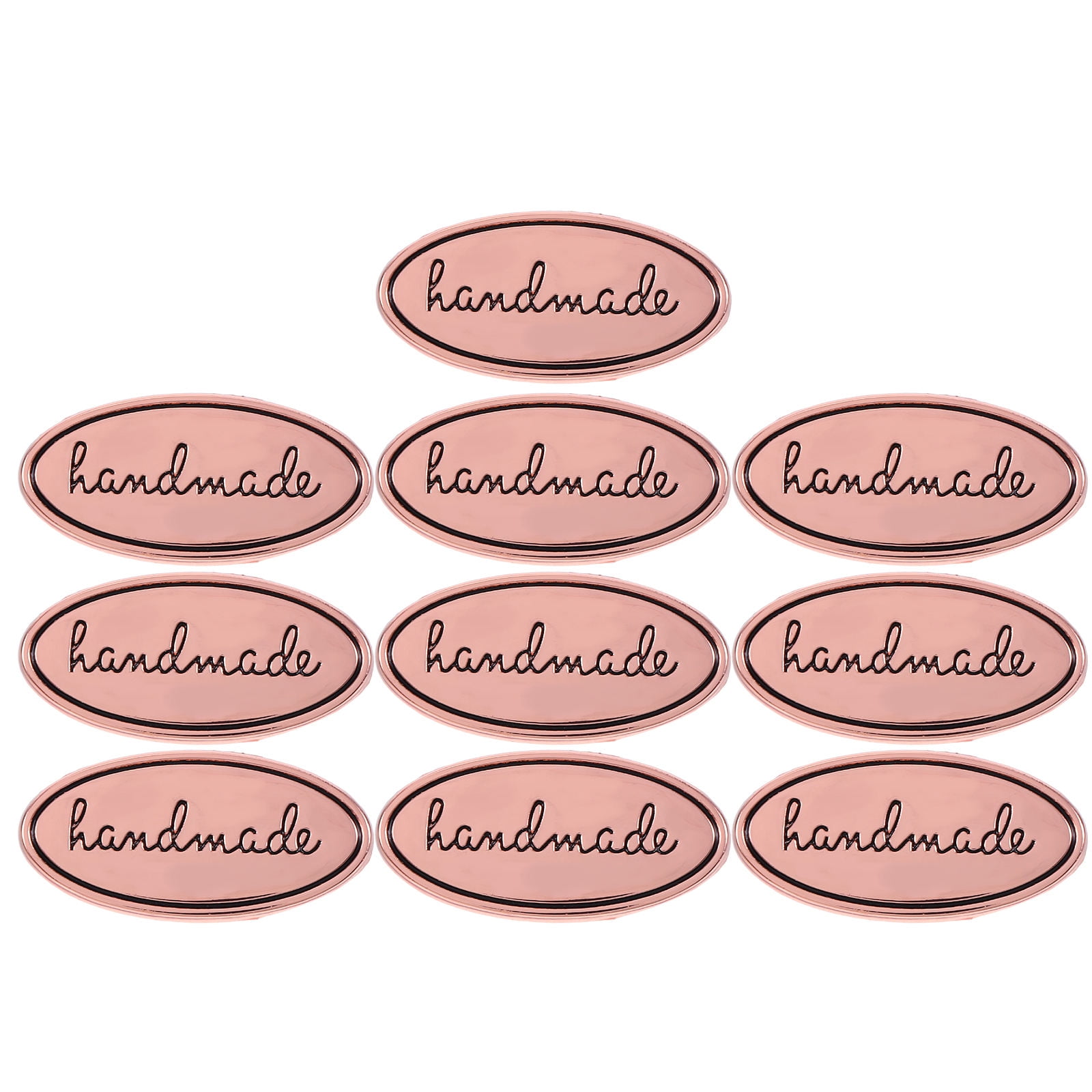 BESTYASH 10Pcs Rose Gold Oval Metal Tags Zinc Alloy Handmade Labels for ...