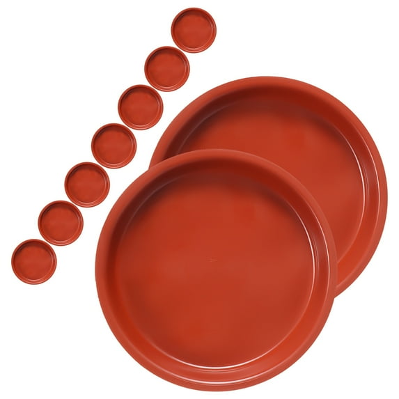 BESTYASH 10Pcs Round Plastic Plant Trays for Indoor Pots Water Drainage ...