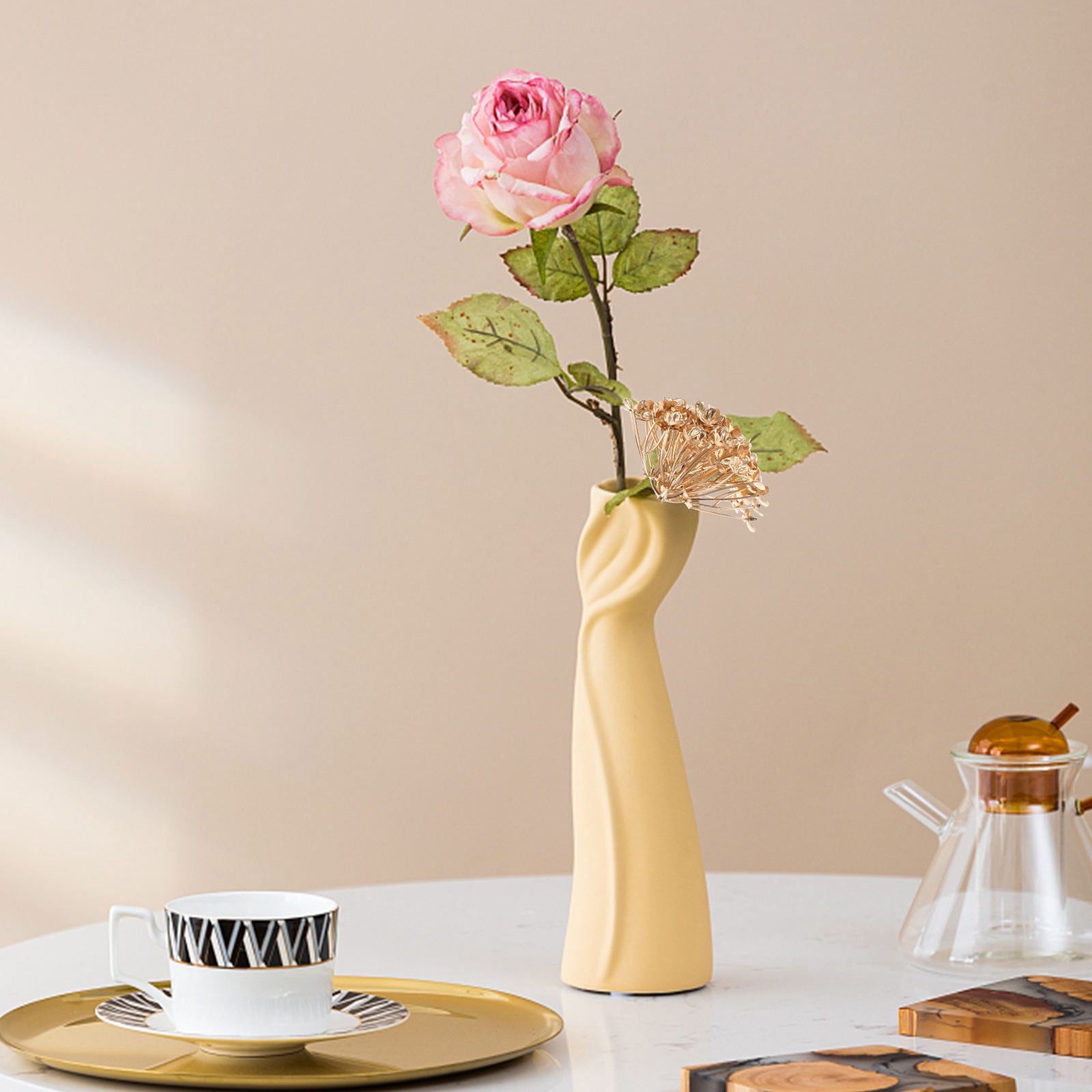 BESTYASH 10Pcs Simulated Hydrangea Flower Heads Plated Gold Color ...