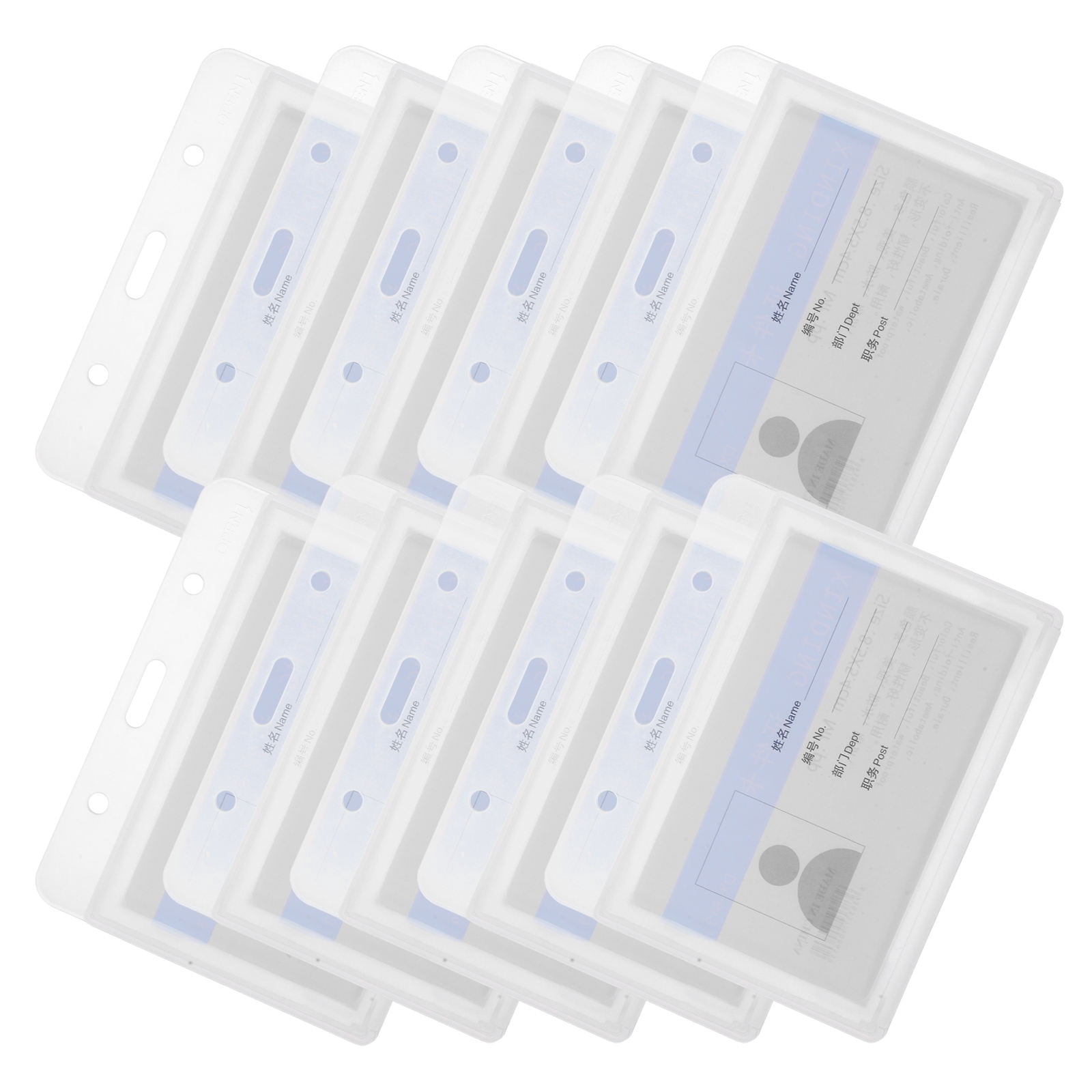 BESTYASH 10Pcs Transparent Plastic Badge Holder Horizontal Clear Badge ...