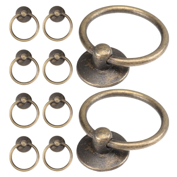 BESTYASH 10Pcs Vintage Style Golden Ring Drawer Pulls Metal Knobs for ...