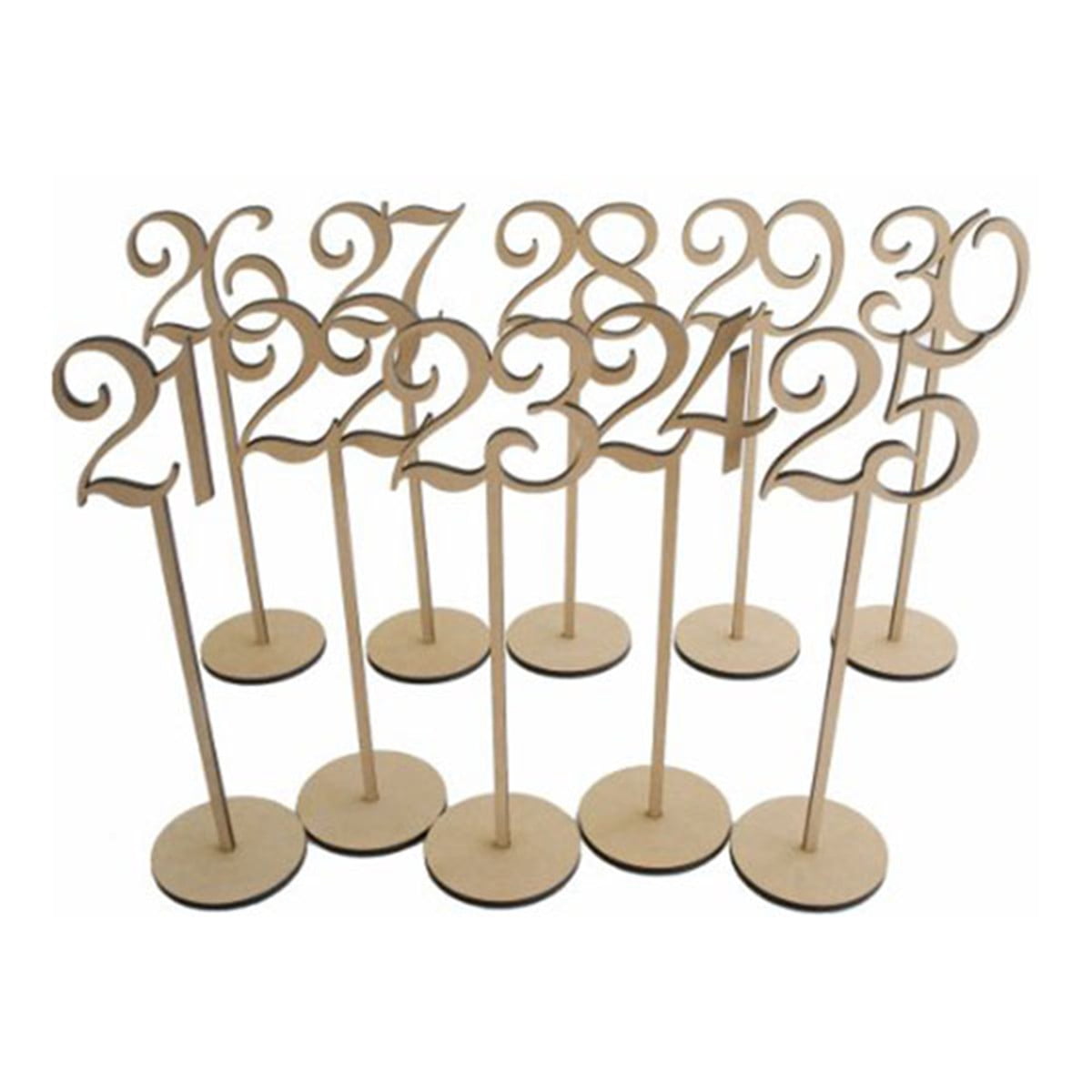 BESTYASH 10Pcs Wedding Table Number Holders in Khaki Wood for Couples ...