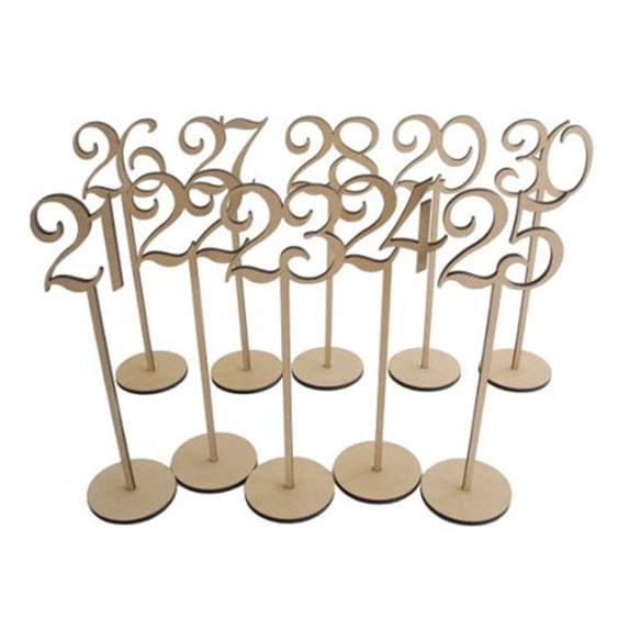 BESTYASH 10Pcs Wedding Table Number Holders in Khaki Wood for Couples ...