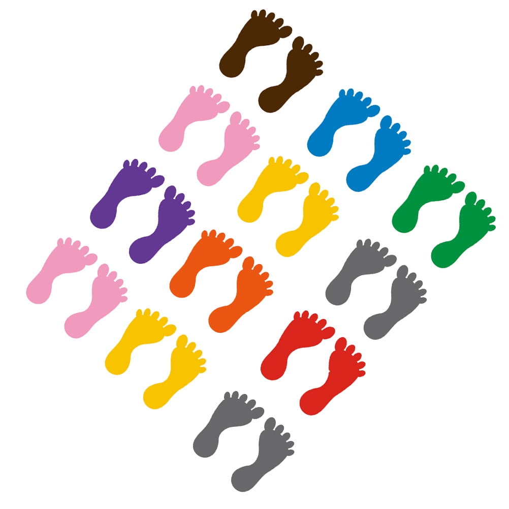 BESTYASH 12 Pairs of Indoor and Outdoor Foot Step Stickers PVC Assorted ...