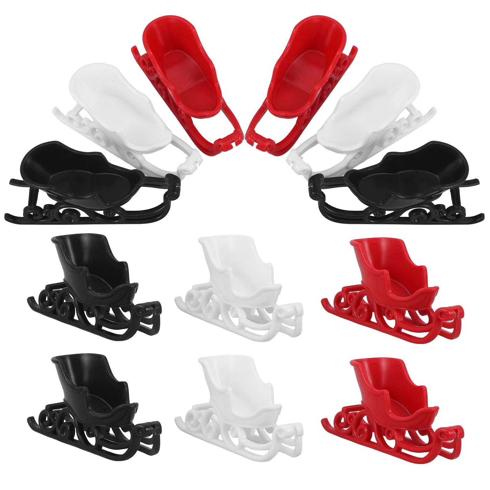 BESTYASH 12 Pcs Assorted Color Christmas Sleigh Decoration Miniature ...