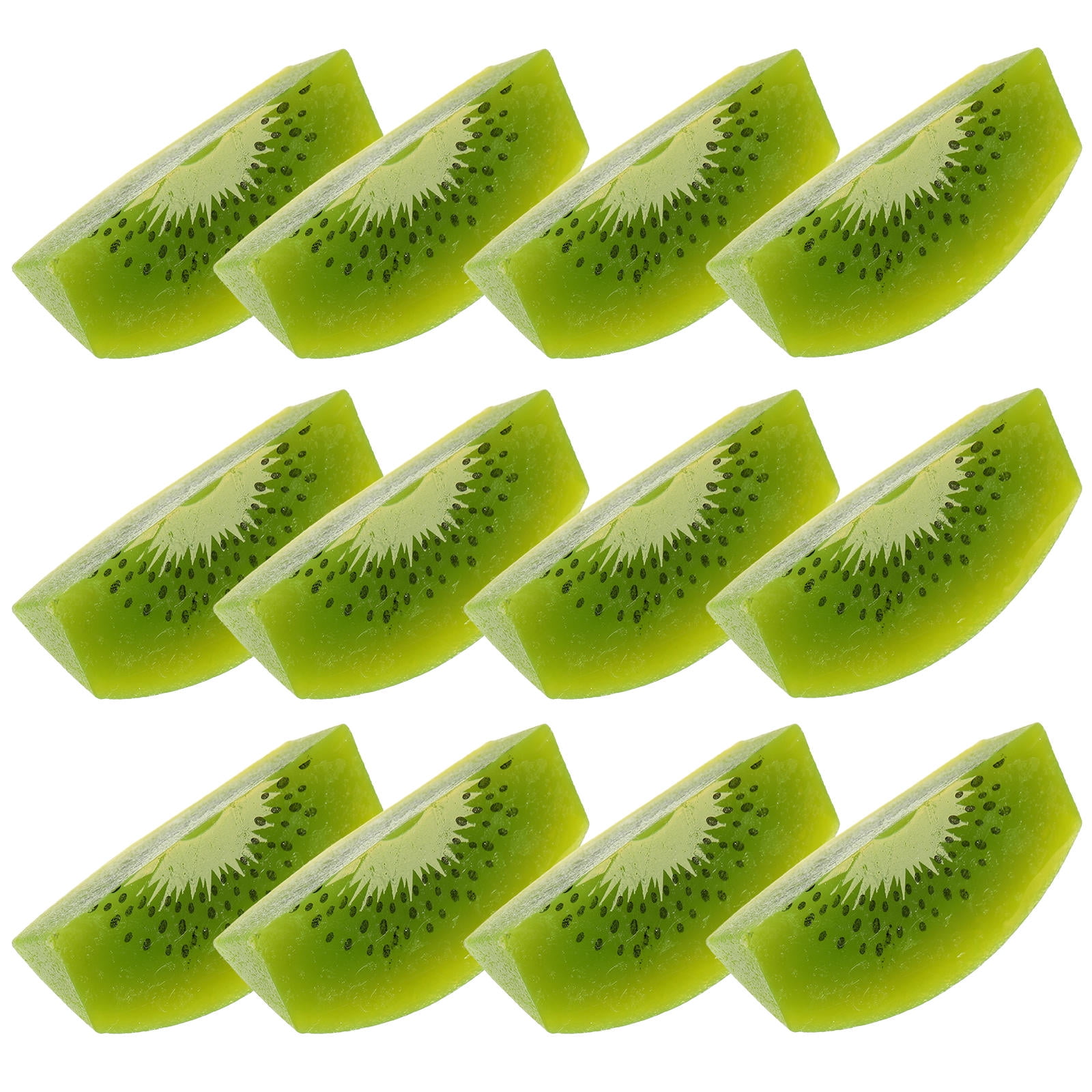 BESTYASH 12Pcs Artificial Kiwi Slice Green PVC Fruit Decor for Desktop ...