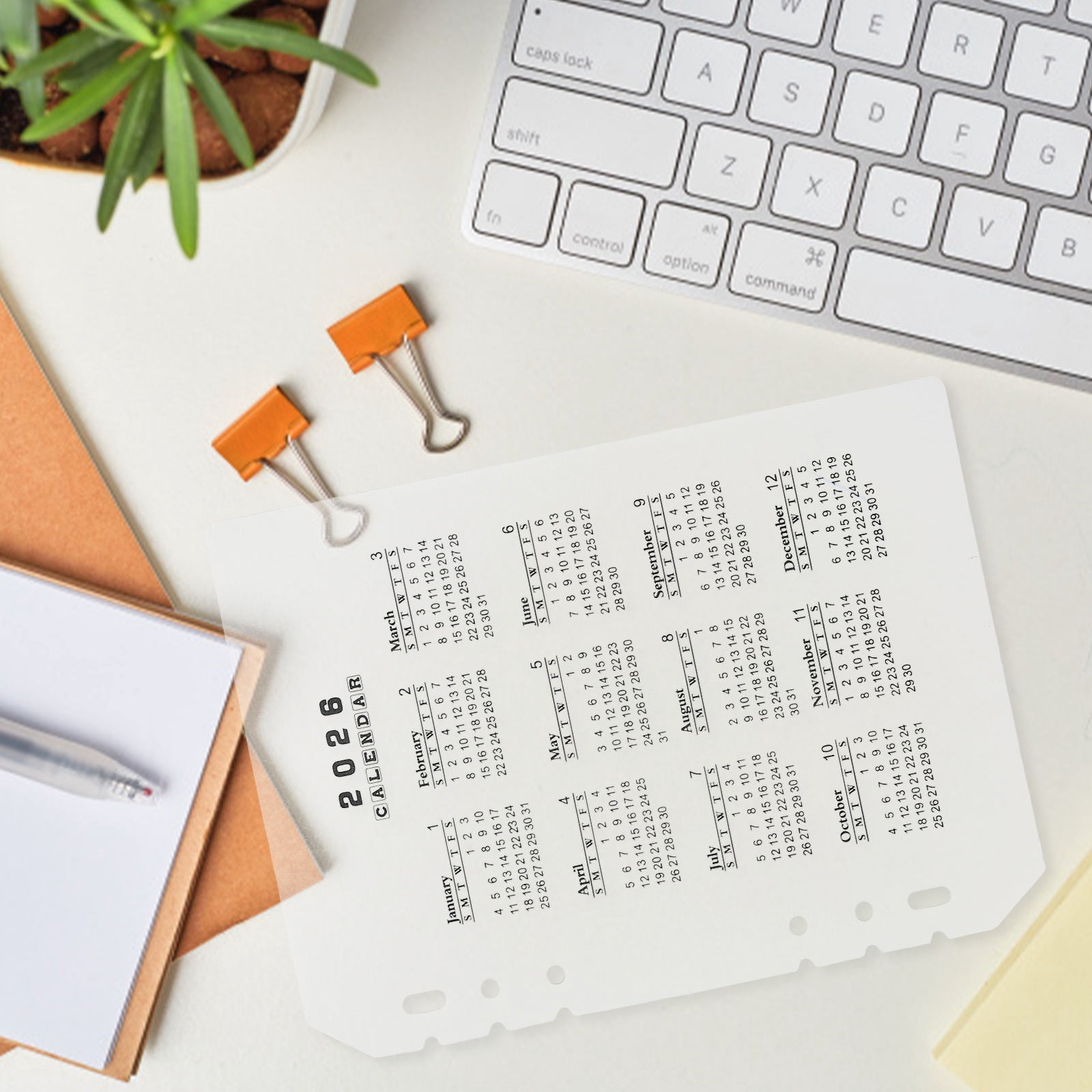 BESTYASH 12Pcs Clear Plastic Binder Dividers for 2026 Calendar Portable ...