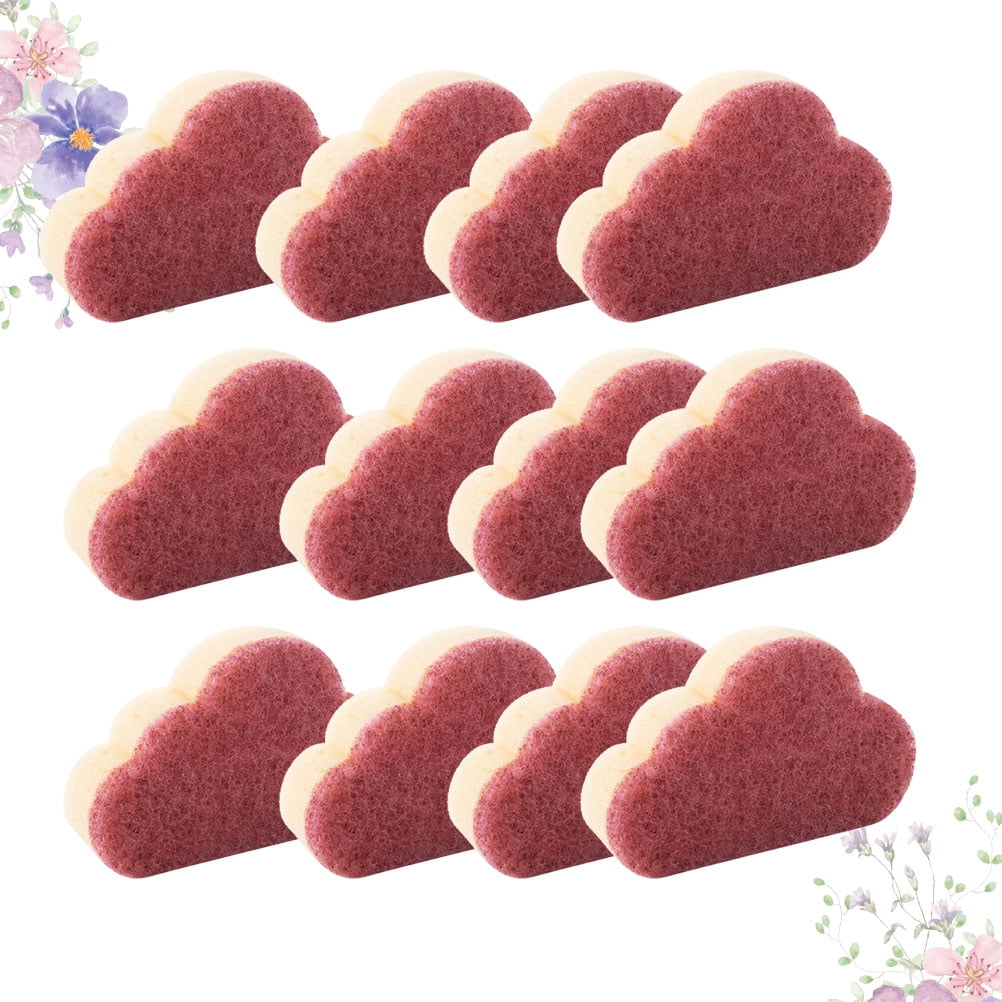 BESTYASH 12Pcs Red Practical Sponge Kitchen Strong Decontamination ...