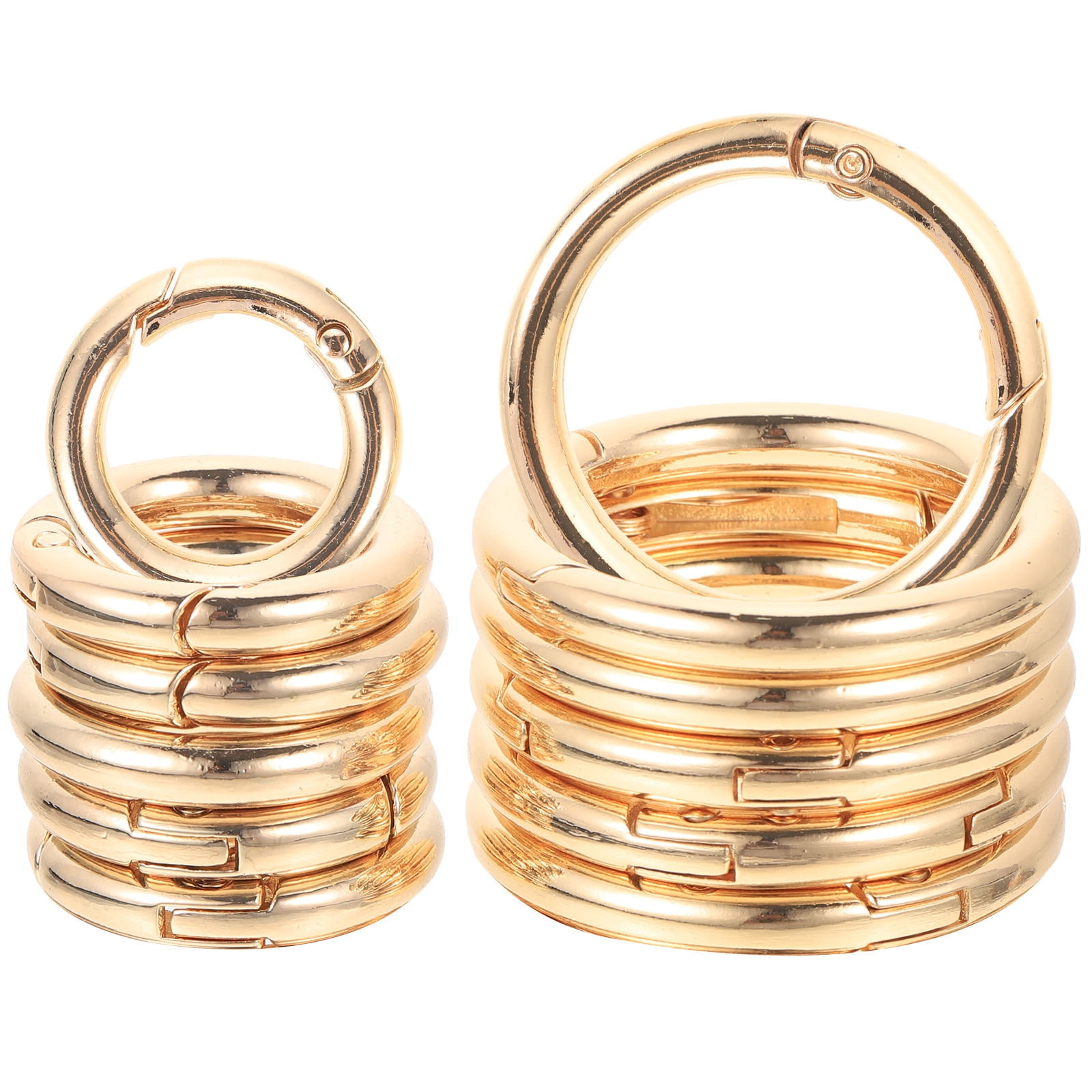 BESTYASH 12Pcs Trigger Buckle Keychain Spring O-rings Golden Zinc Alloy ...
