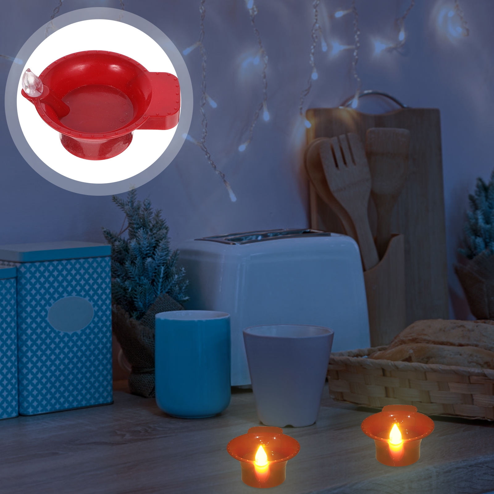 BESTYASH Red LED Candle Lights Flameless Battery Operated for Home ...