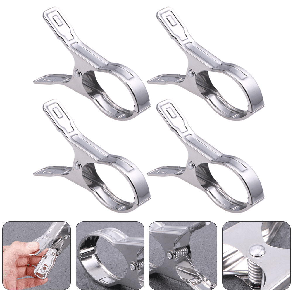 BESTYASH 12pcs Clothes Drying Clip Silver Stainless Steel Holding ...
