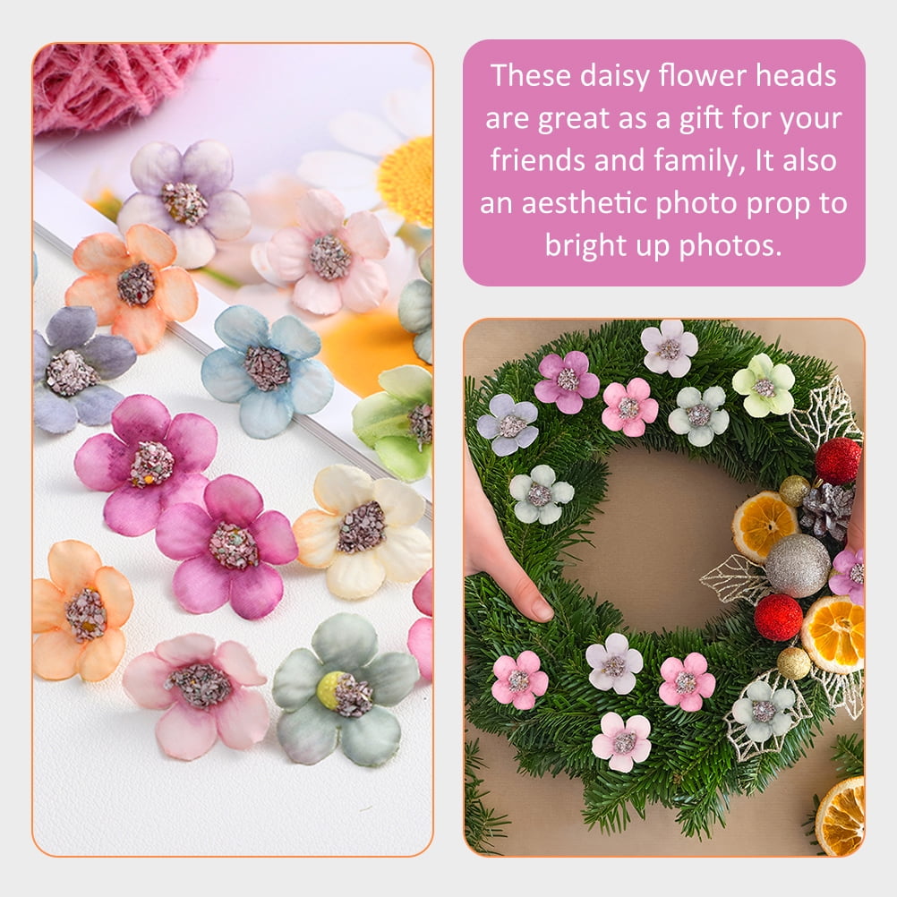 BESTYASH 150Pcs Faux Daisy Flower Heads Small Artificial Flowers for ...