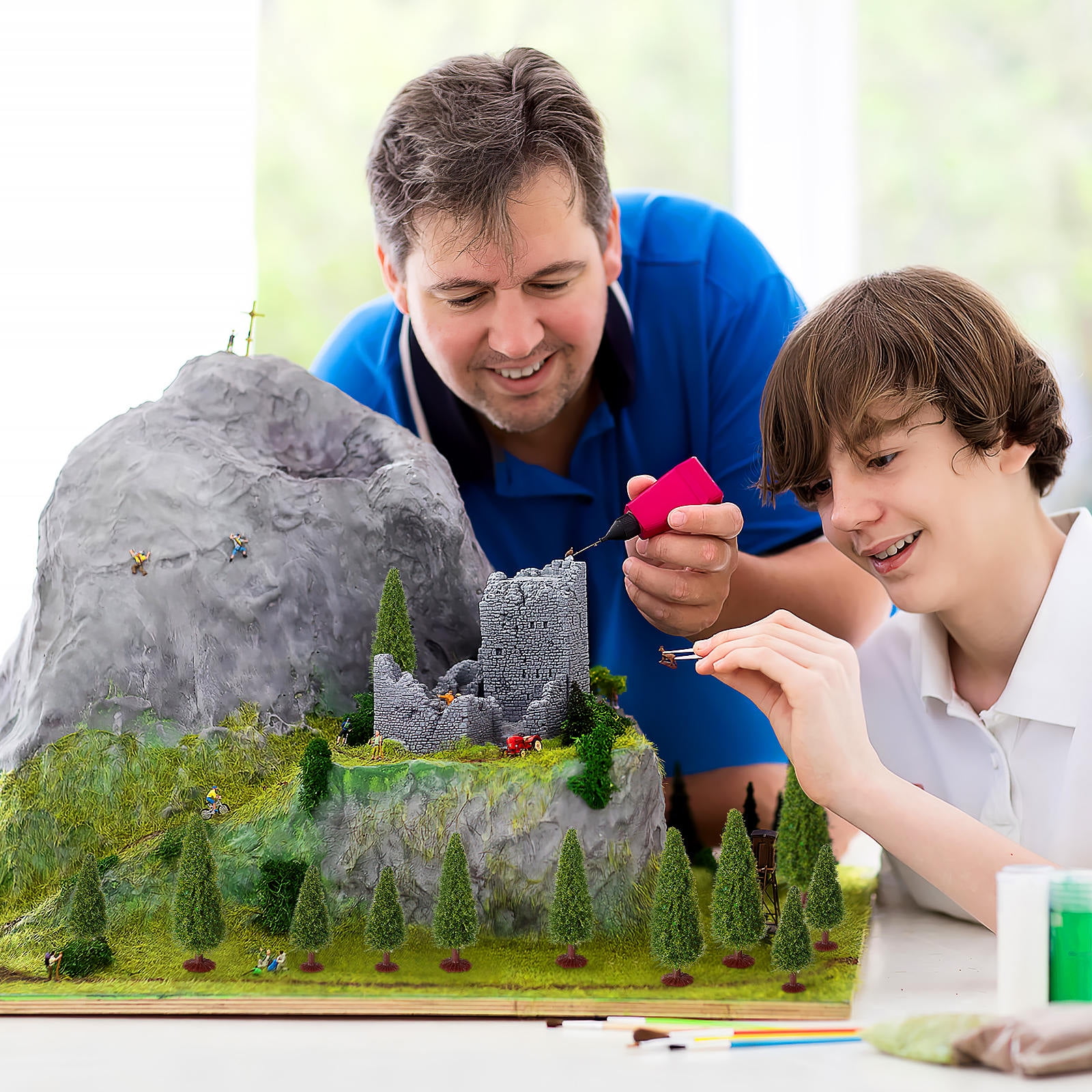 BESTYASH Trees Scenery Base Green Plastic 15pcs For Model Building ...