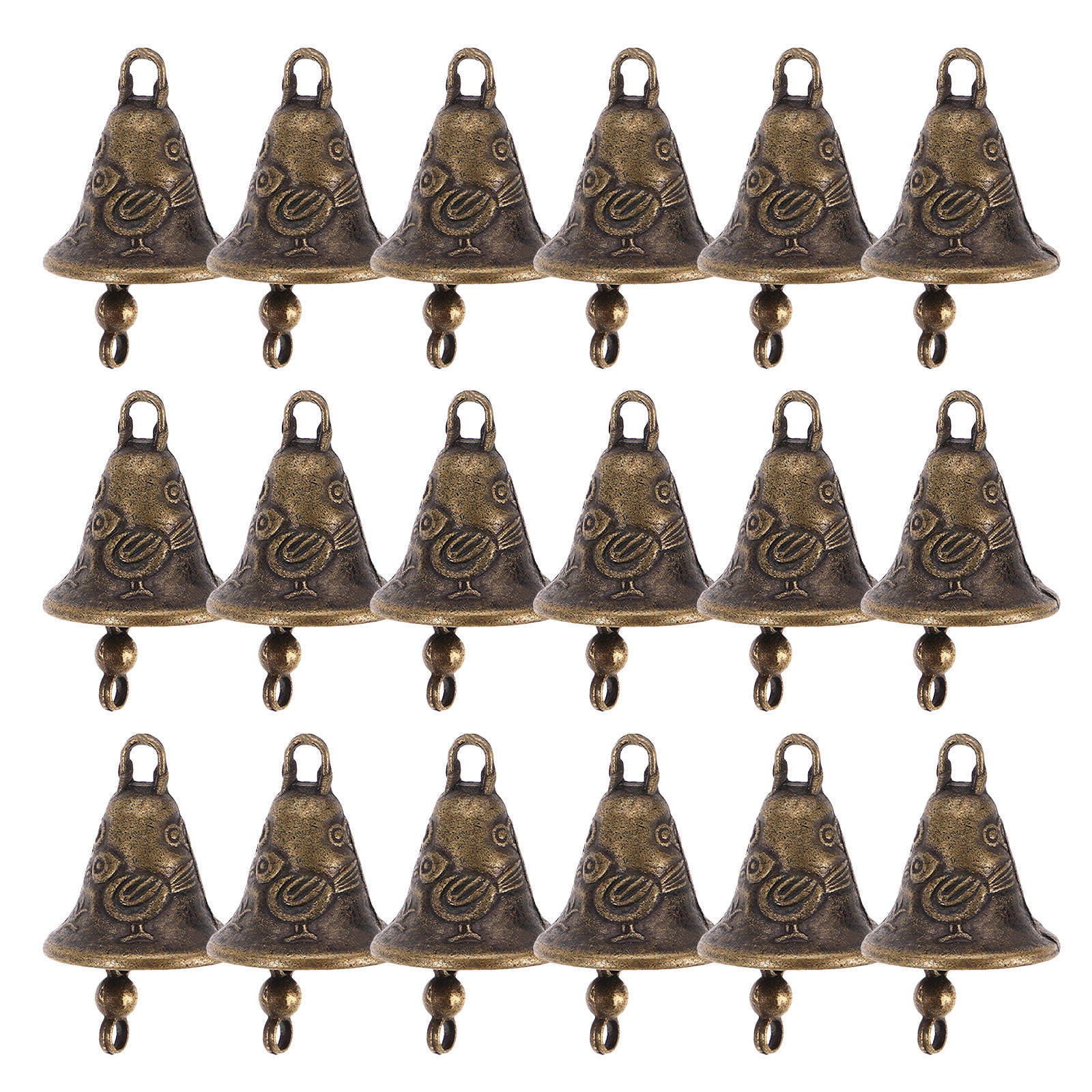 BESTYASH 18Pcs Bronze Jingle Bells Ornaments Vintage Style Metal Bells ...