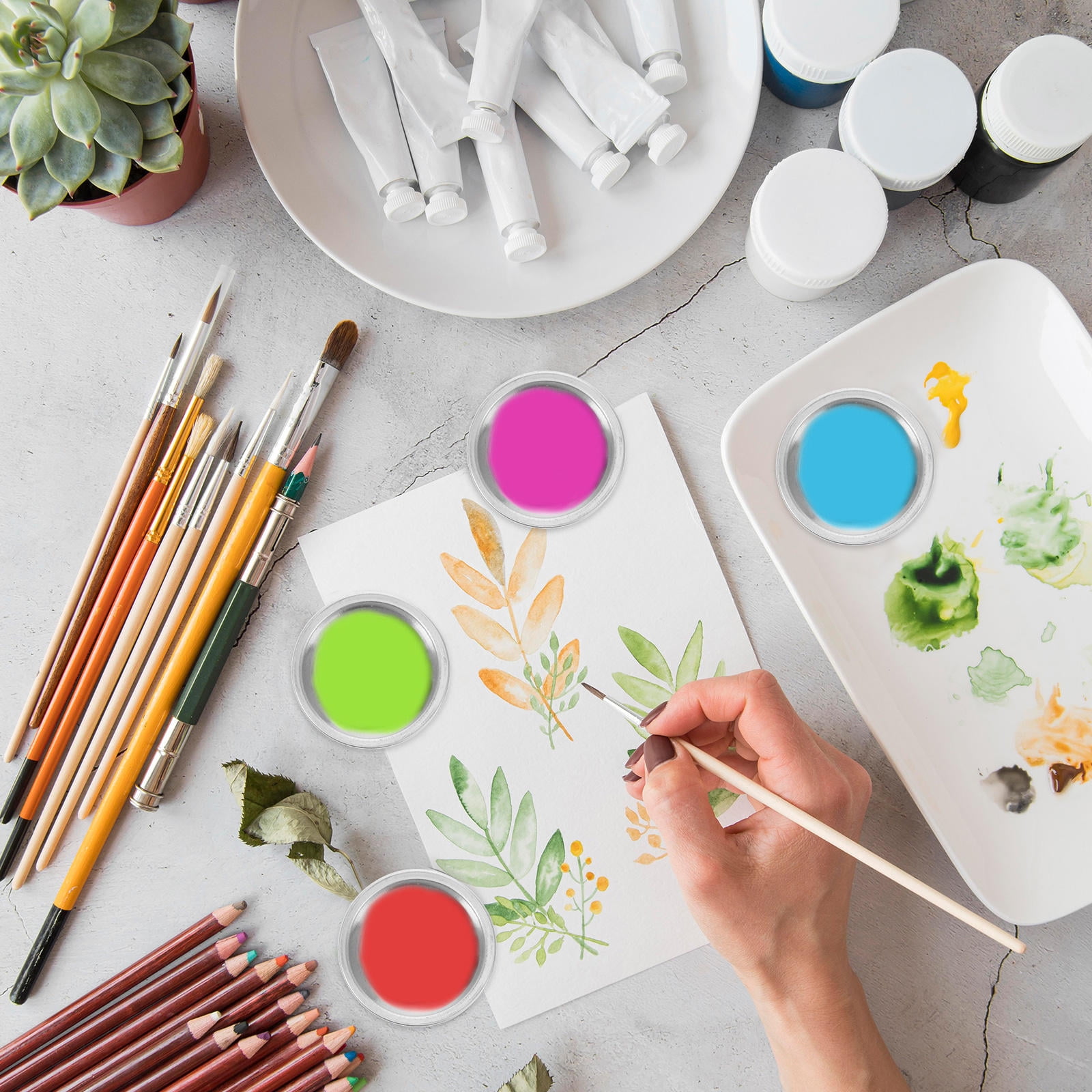 BESTYASH Paint Mixing Palette Artist Palette Stainless Steel 18Pcs ...