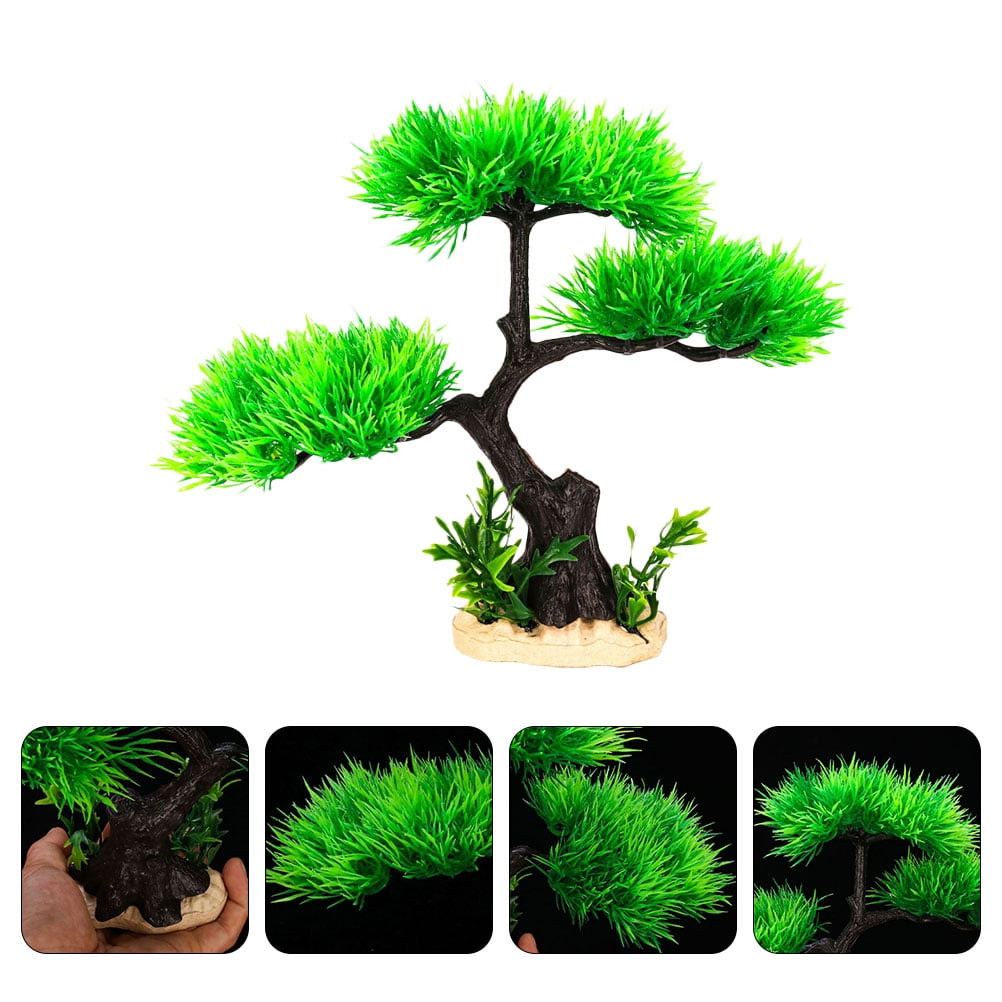 BESTYASH 1Pack Bonsai Tree for Aquarium Simulation Pine Tree Green ...