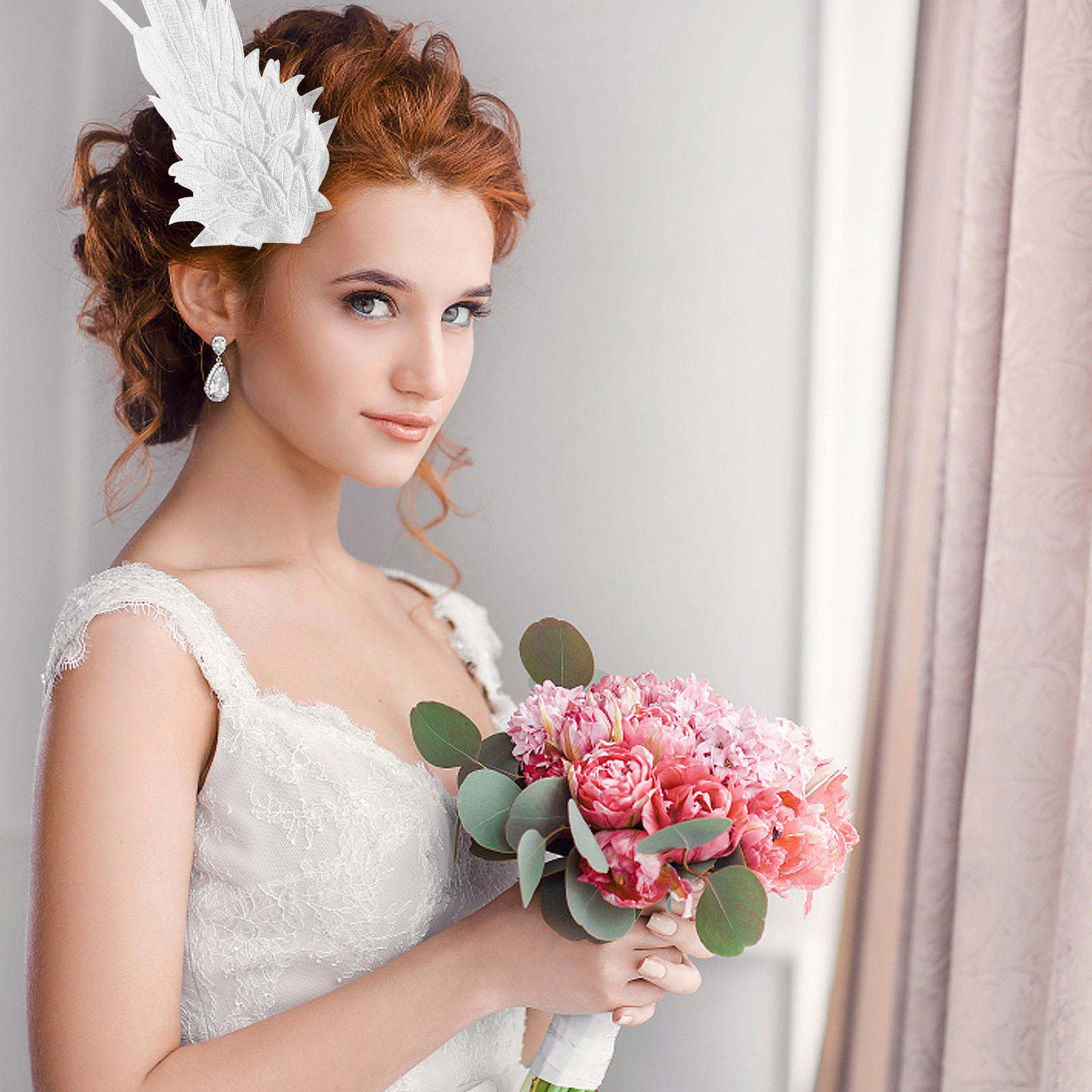 BESTYASH 1Pair Angel Wing Hair Clip White Embroidery Decorative Hairpin ...