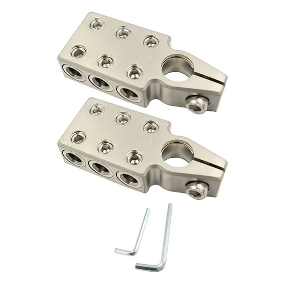 BESTYASH 1Pair Car Battery Cable Terminal Clamp Plated Silver Zinc ...