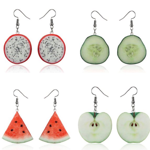BESTYASH 1Pair Creative Fruit Earrings Multi Color Ear Dangle Fashion ...