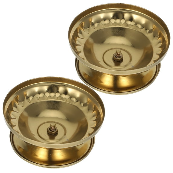 BESTYASH 1Pair Golden Stainless Steel Candle Stand with Wide Base for ...