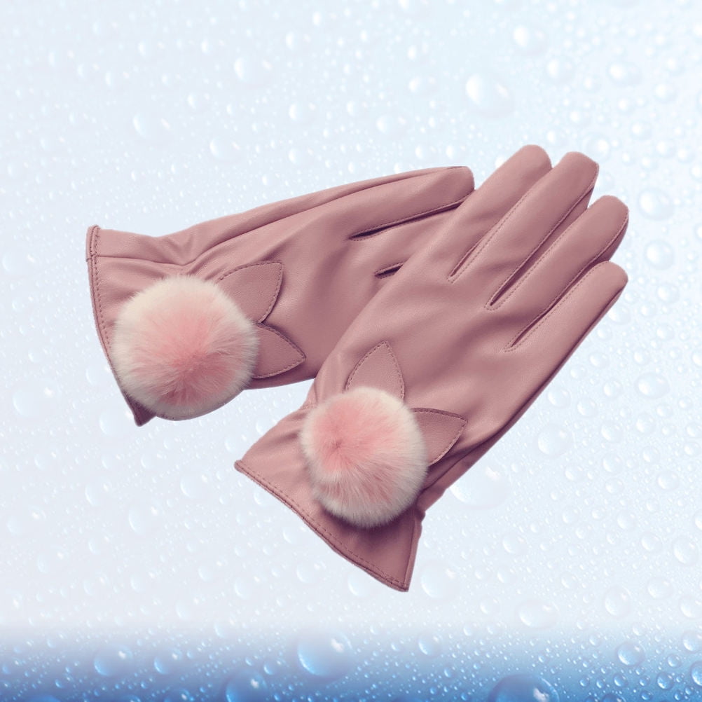 BESTYASH 1Pair Keep Warm Gloves Pink Soft Thick Lining Breathable ...