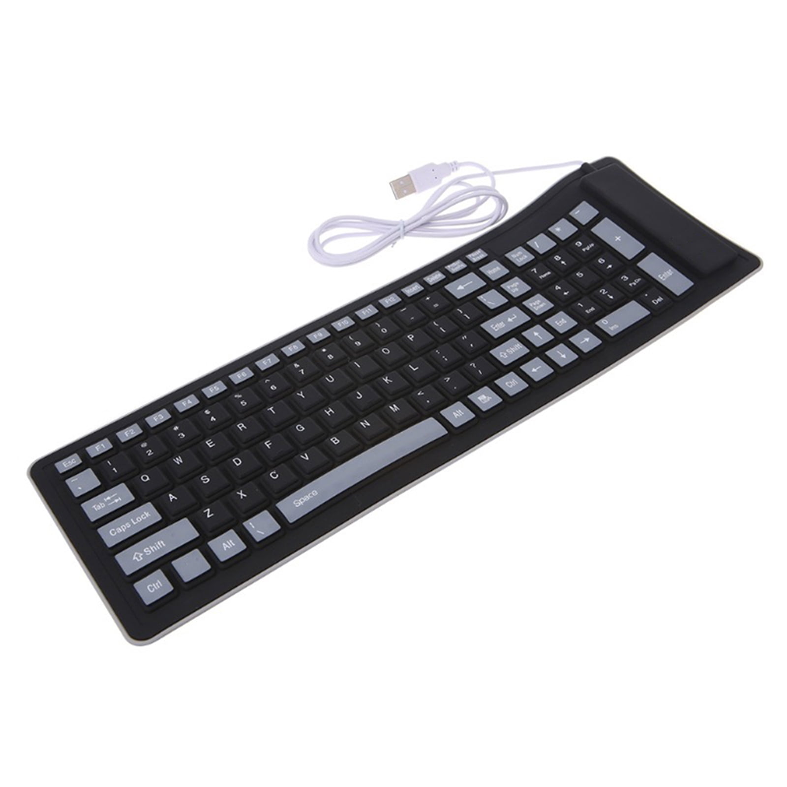 BESTYASH 1Pc 103 Key Silicone Keyboard Black USB Wired with Foldable ...