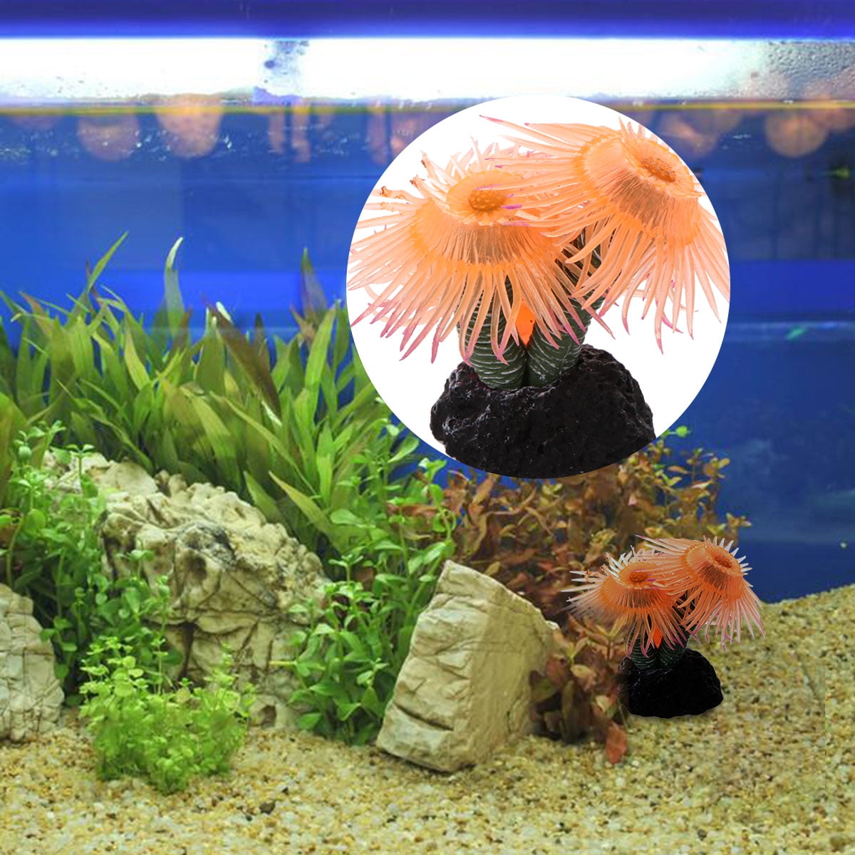 BESTYASH 1Pc Aquarium Fake Coral Orange Premium Manmade Coralline ...