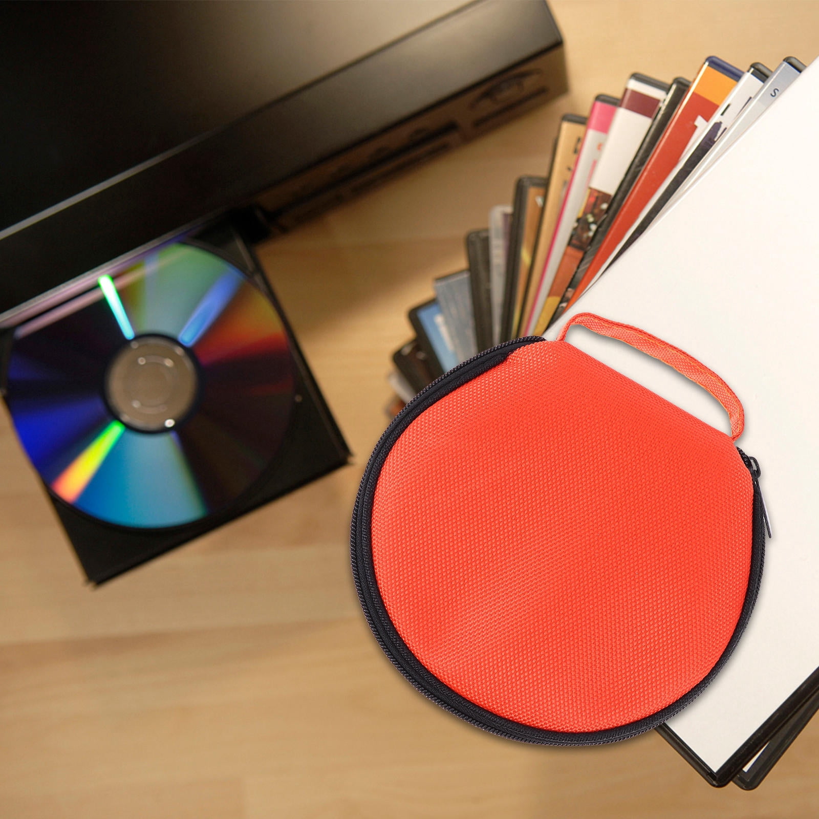 BESTYASH 1Pc Cd Storage Bag Large Capacity Orange Disc Case with Wear ...