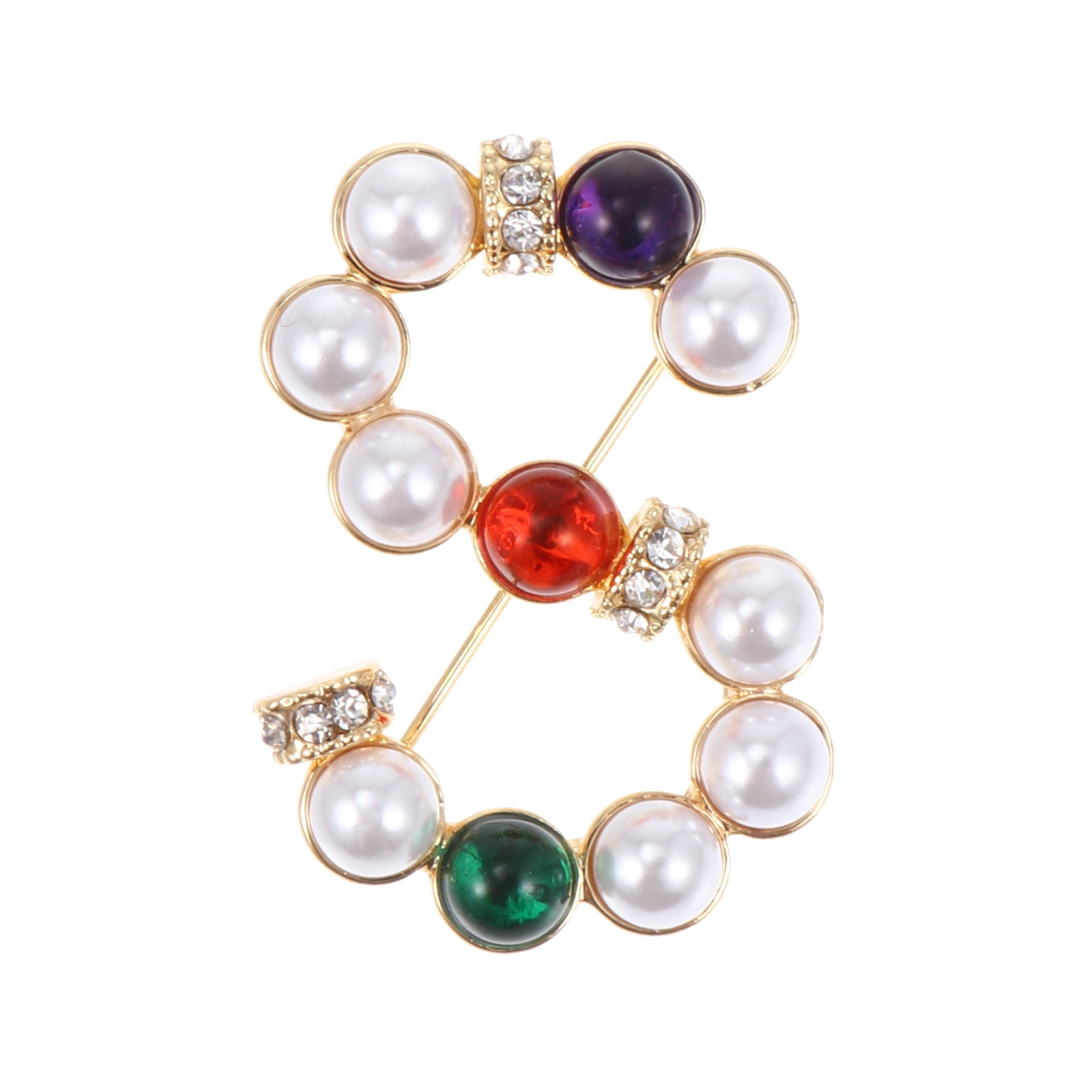 BESTYASH Multi-Color Alloy Dress Brooch Pin, English Letter Collar ...