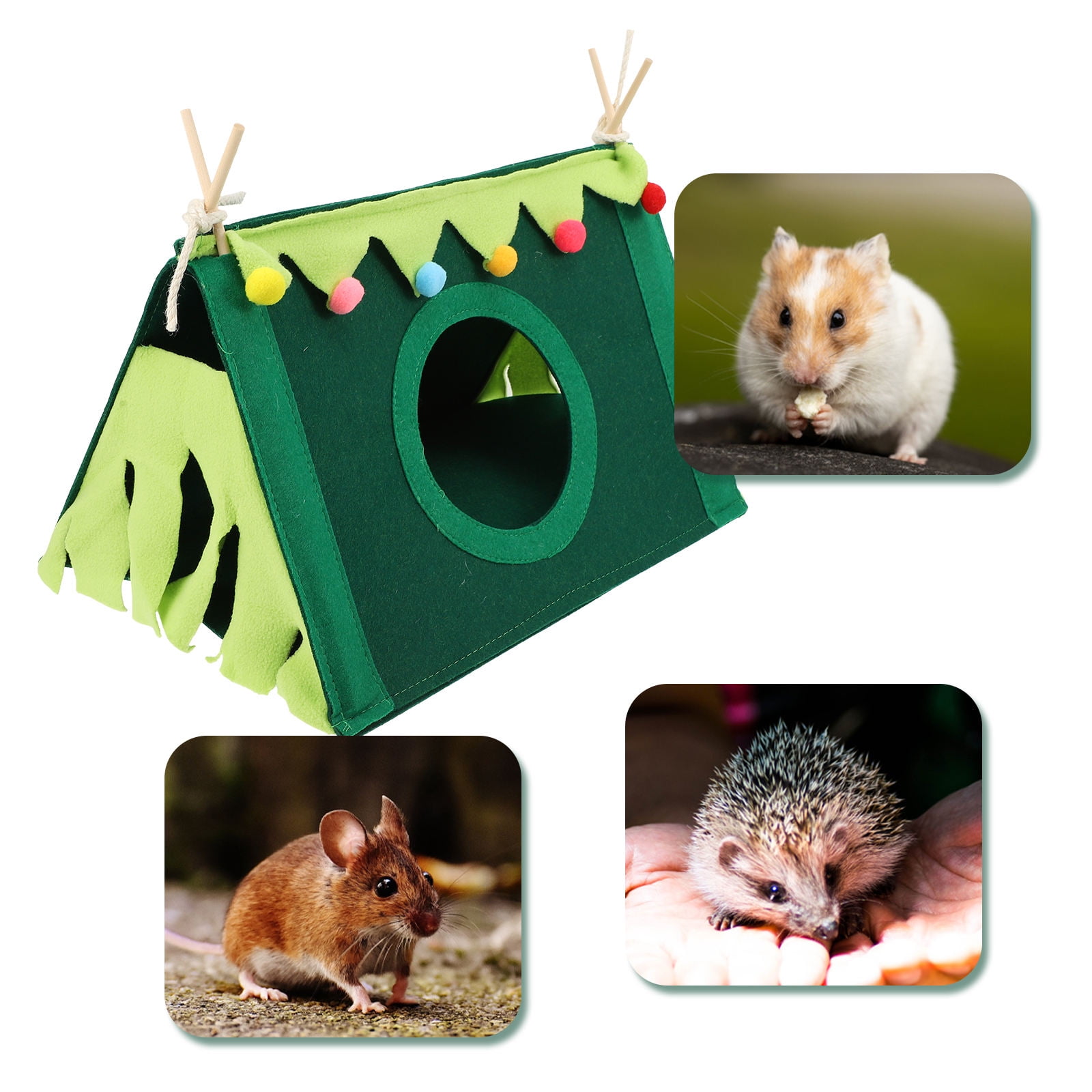BESTYASH 1Pc Pet Felt Tent in Green Comfortable Resting Spot for Small ...
