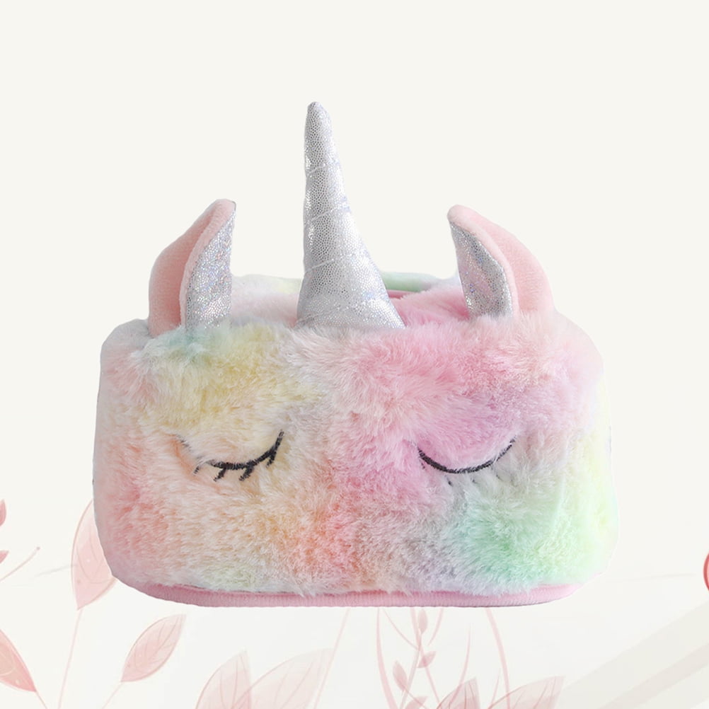 BESTYASH 1Pc Pink Plush Tissue Box Holder Cotton Material for Home ...