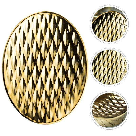 BESTYASH 1Pc Premium Ceramic Soap Tray Golden Soap Container with ...