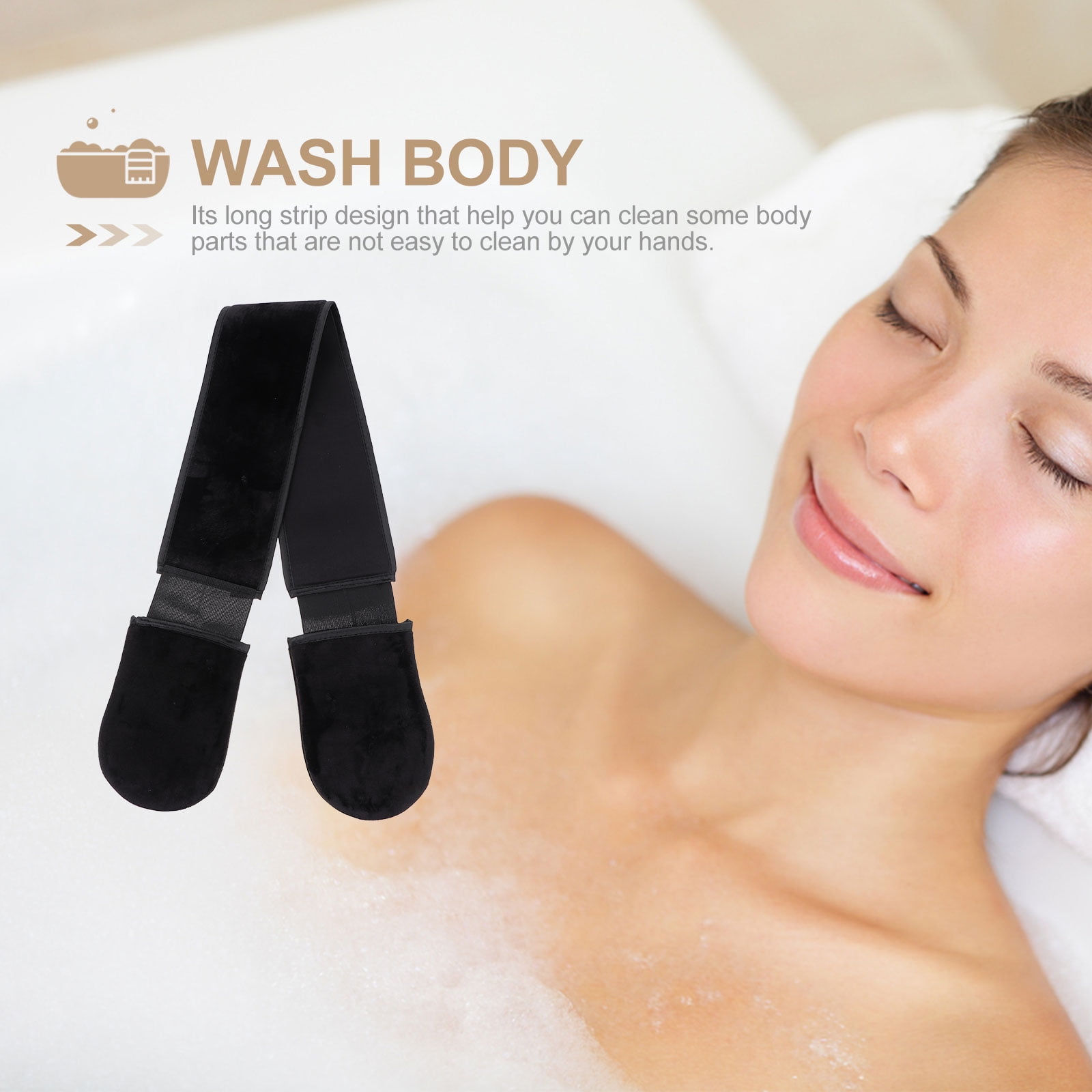 BESTYASH 1Pc Skin Friendly Black Massage Scrubber Bath Back Strap for ...