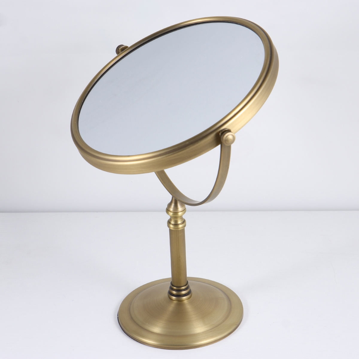 BESTYASH 1Pc Table Makeup Mirror Double Side with Metal Frame Golden ...
