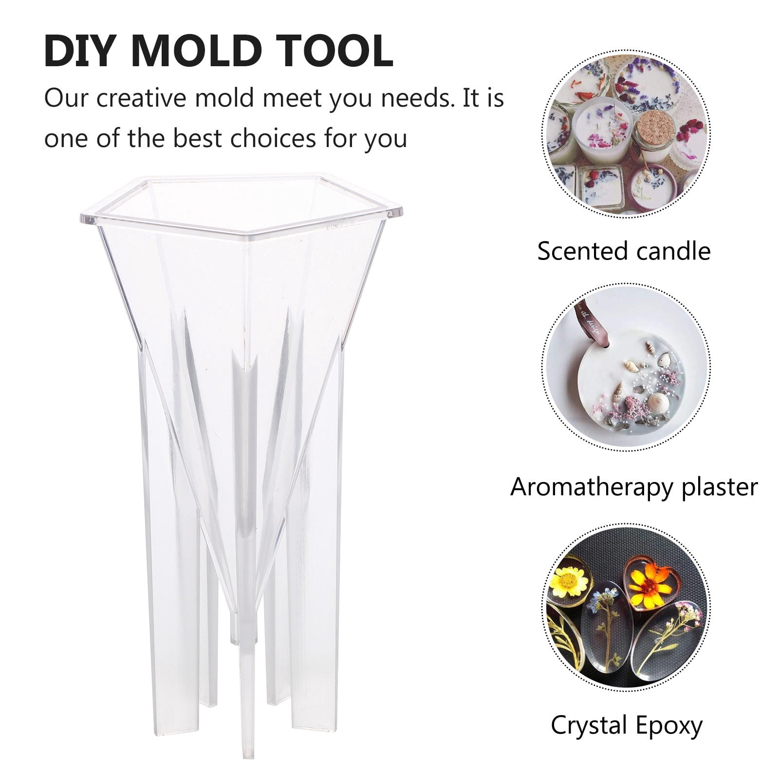 BESTYASH 1Pc Transparent Plastic Scented Candle Mold Flexible and Tear ...
